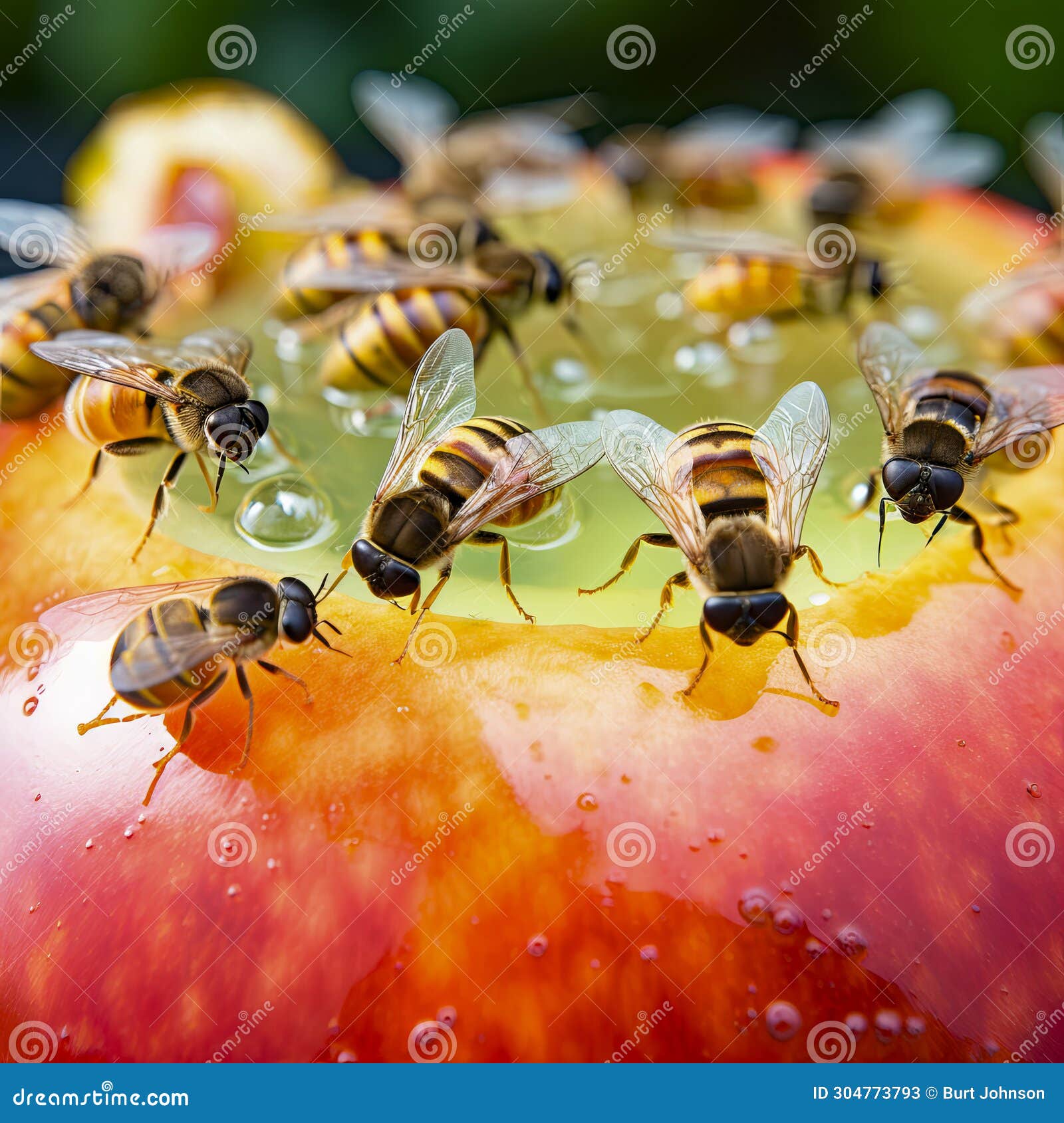 Lifestyle Photo Many Bees on Fruit Stock Image - Image of honey, nature ...