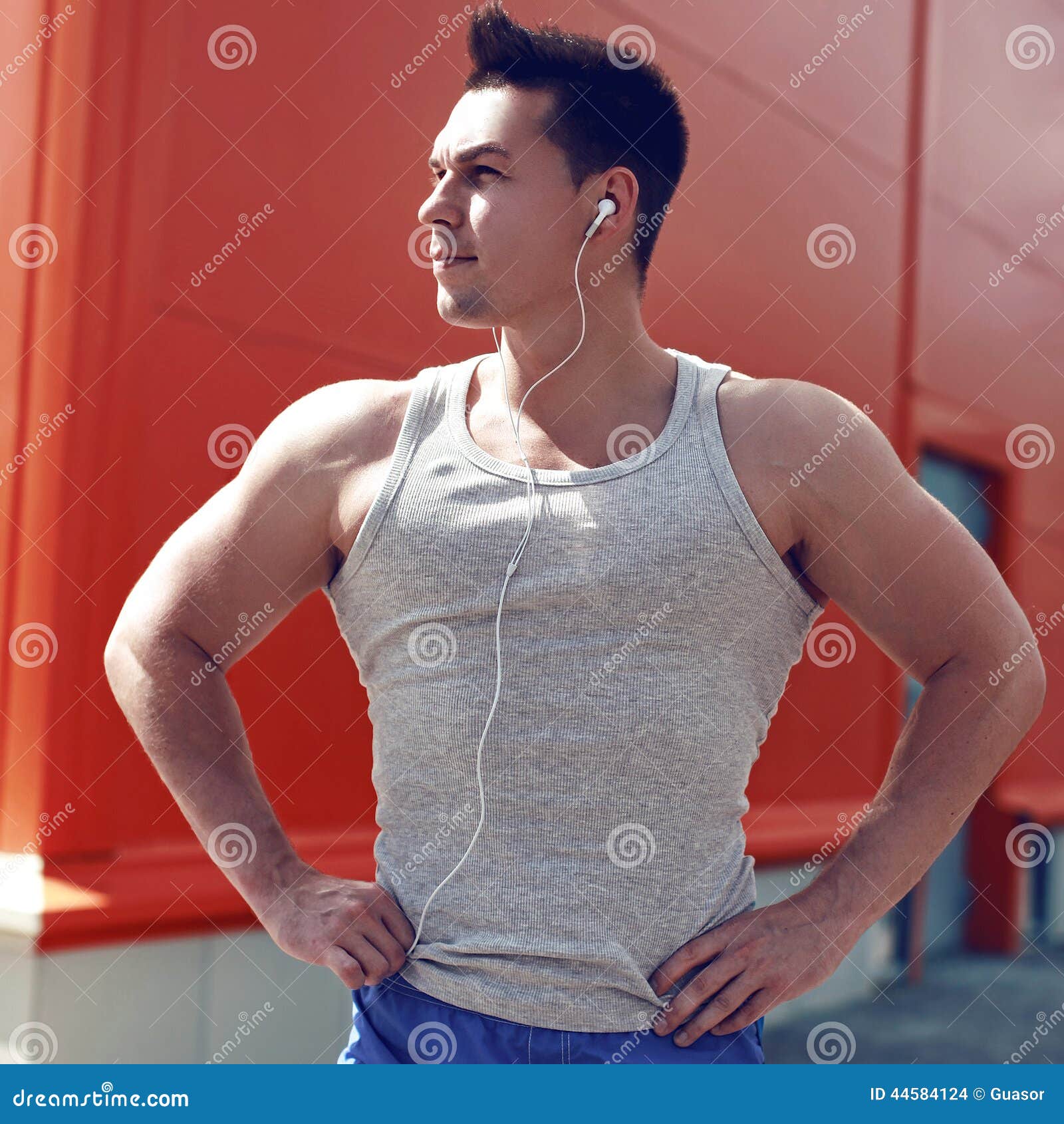 Portrait Of Sporty Strong Muscle Sport Workout Bodybuilding Motivation
