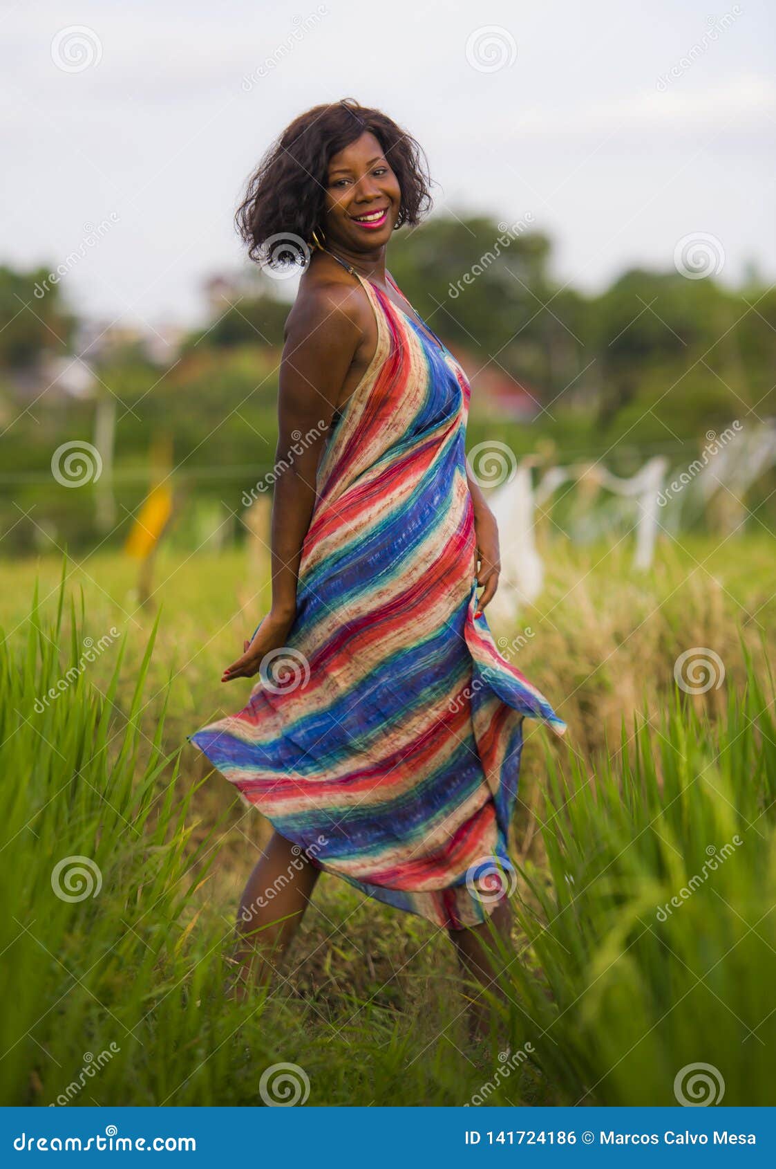 Lifestyle Portrait Of Young Attractive And Happy Black African American