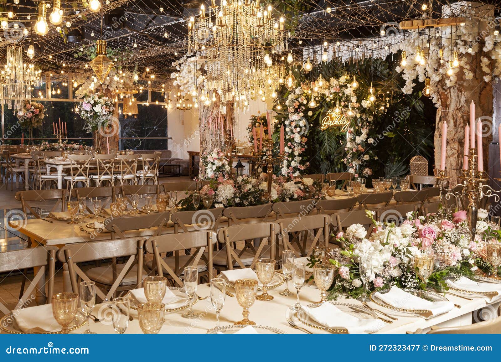 Lifestyle - Reception Hall Decorated for Social Events Stock Image ...