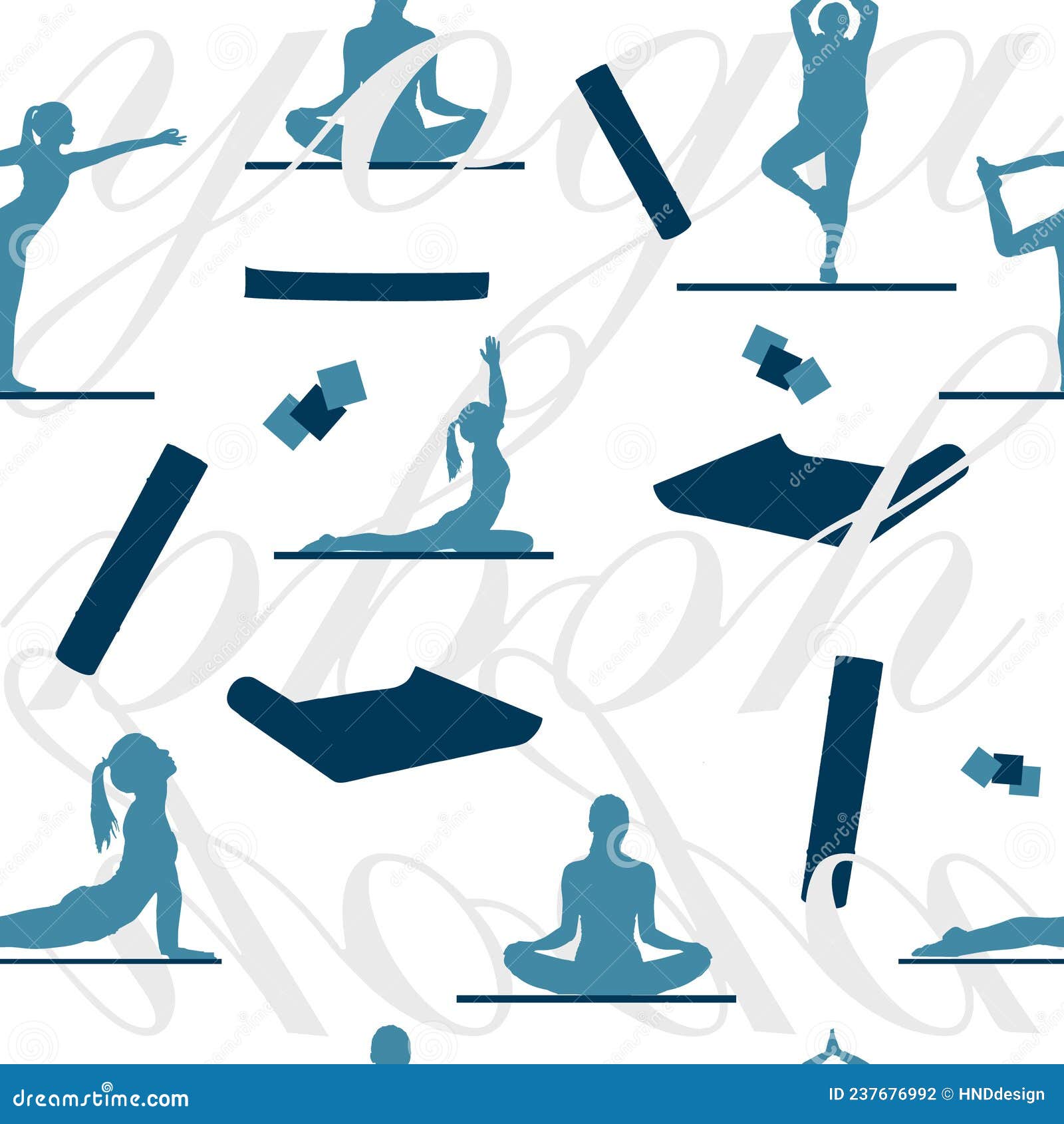 Lifestyle Yoga Surface Pattern, Print on Demand,paper Stock Vector ...