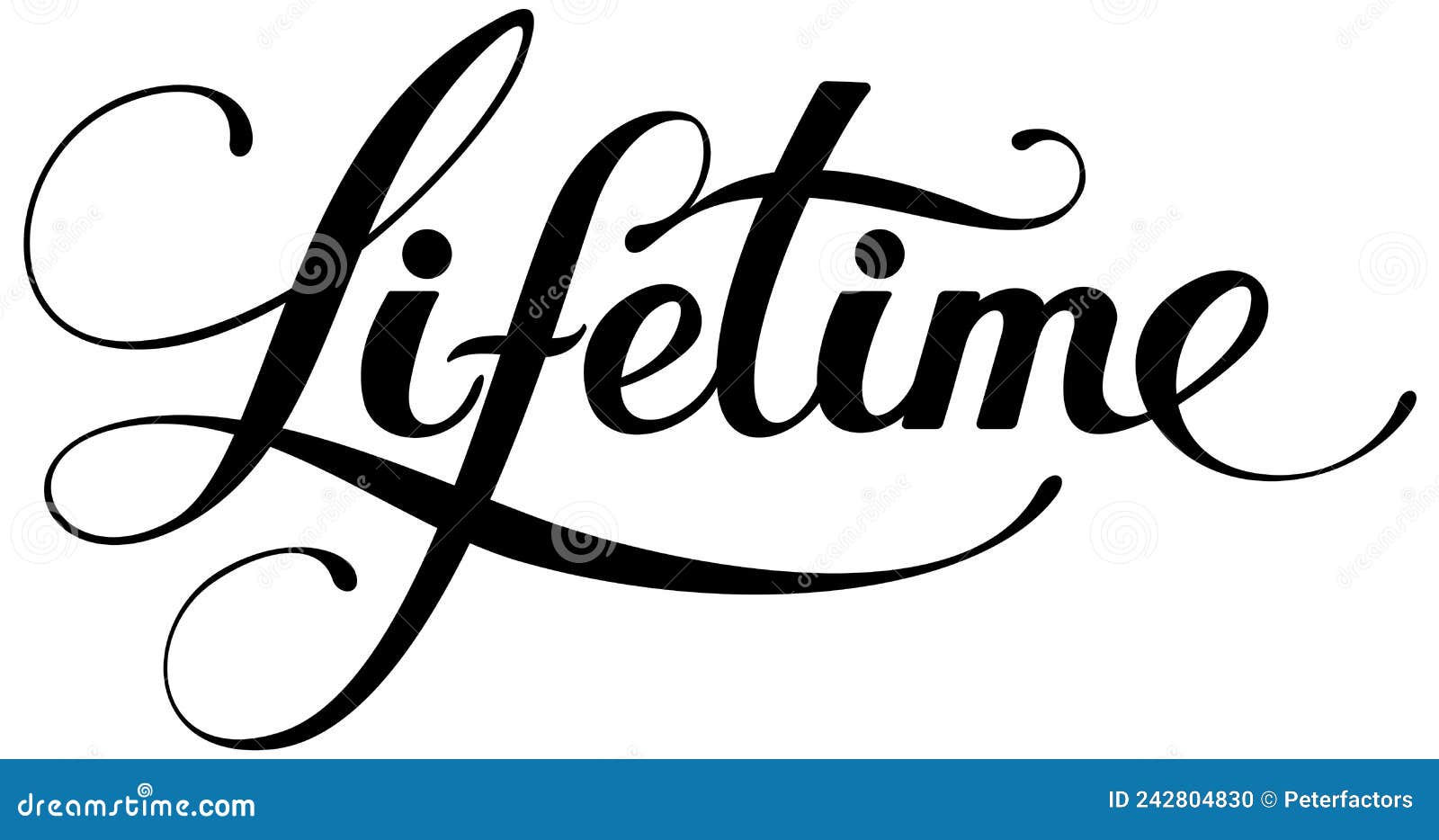Lifetime - Custom Calligraphy Text Stock Vector - Illustration of ...