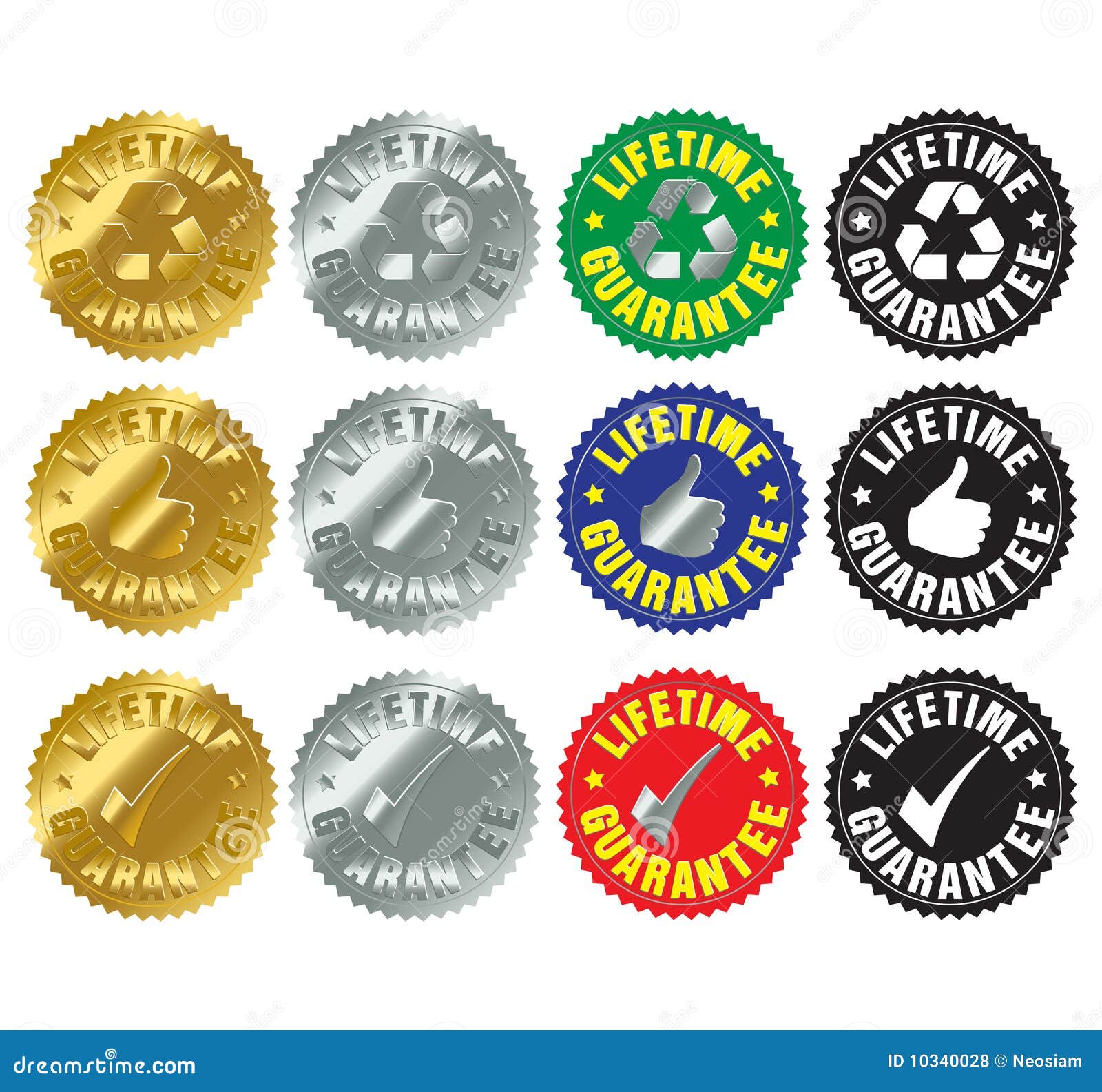 Lifetime Guarantee stock vector. Illustration of symbol - 10340028