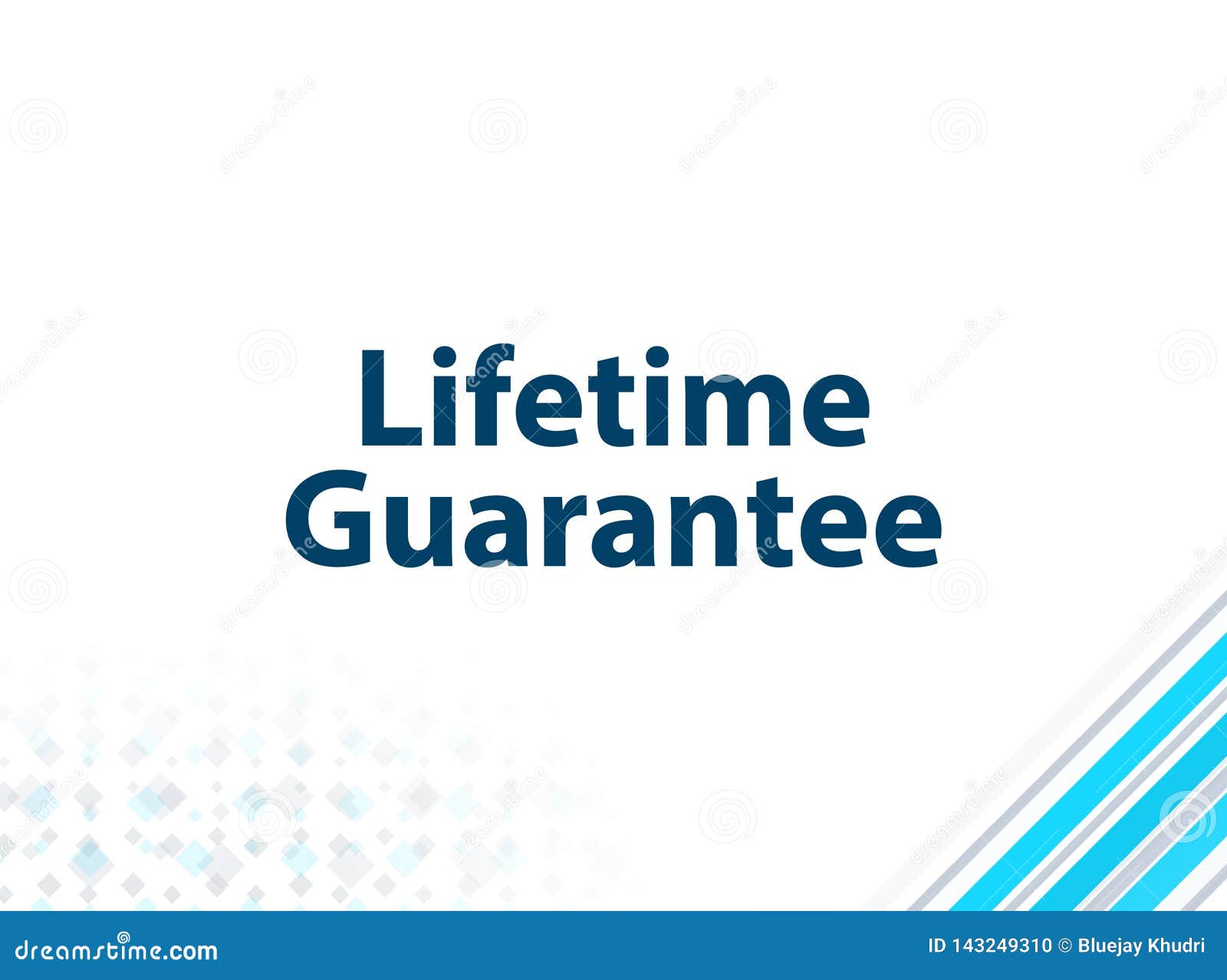 Lifetime Guarantee Modern Flat Design Blue Abstract Background Stock ...