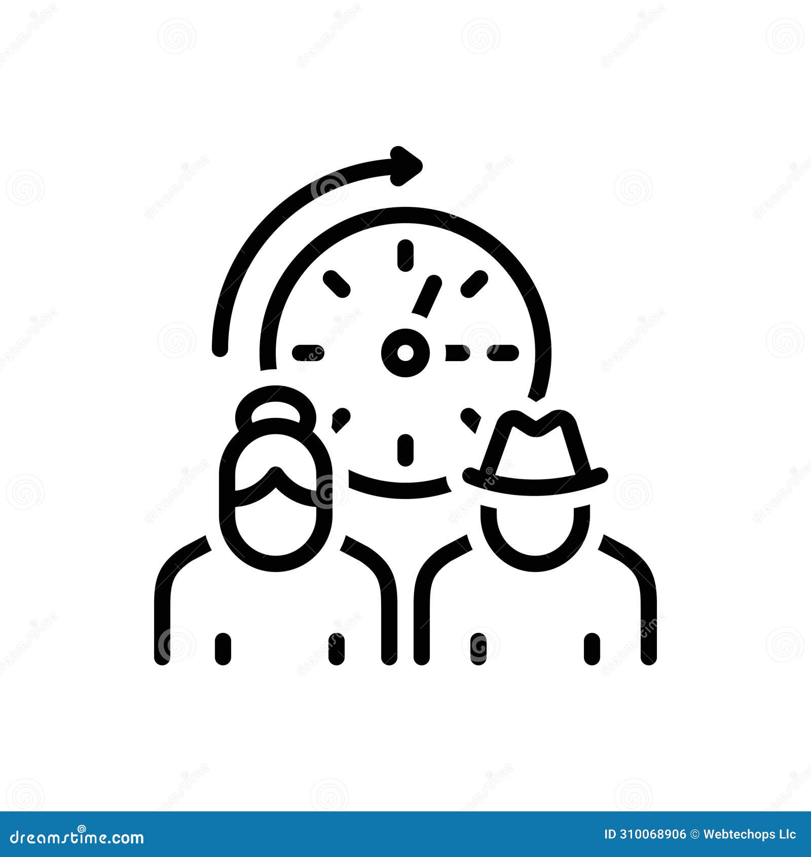 Black Line Icon for Lifetime, Lifespan and Aging Stock Vector ...