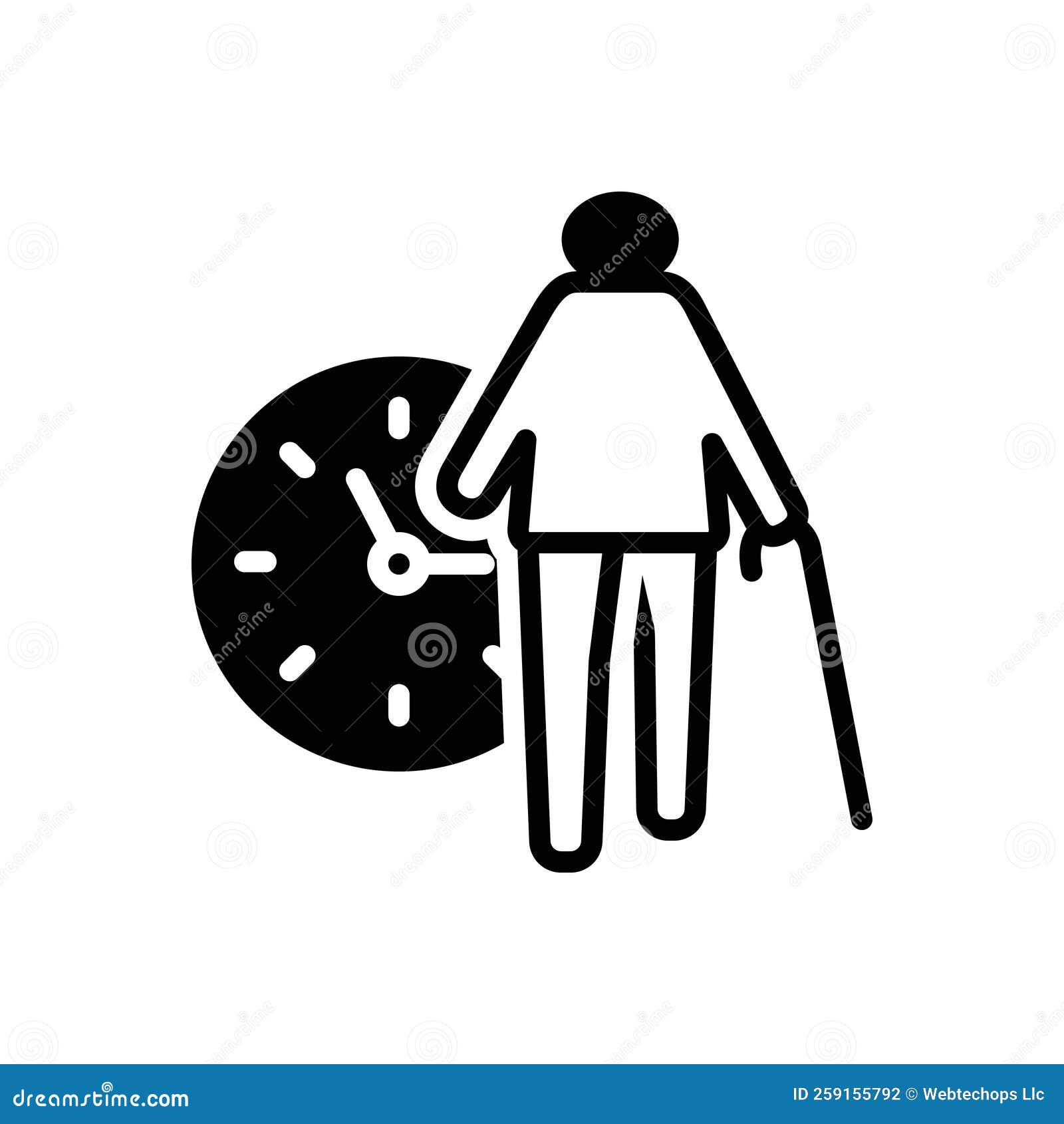 Black Solid Icon for Lifetime, Lifespan and Pedestrian Stock Vector ...