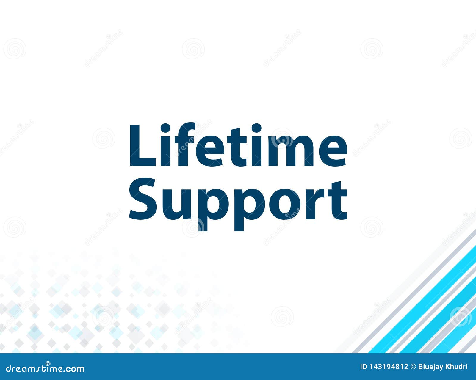 Lifetime Support Modern Flat Design Blue Abstract Background Stock ...