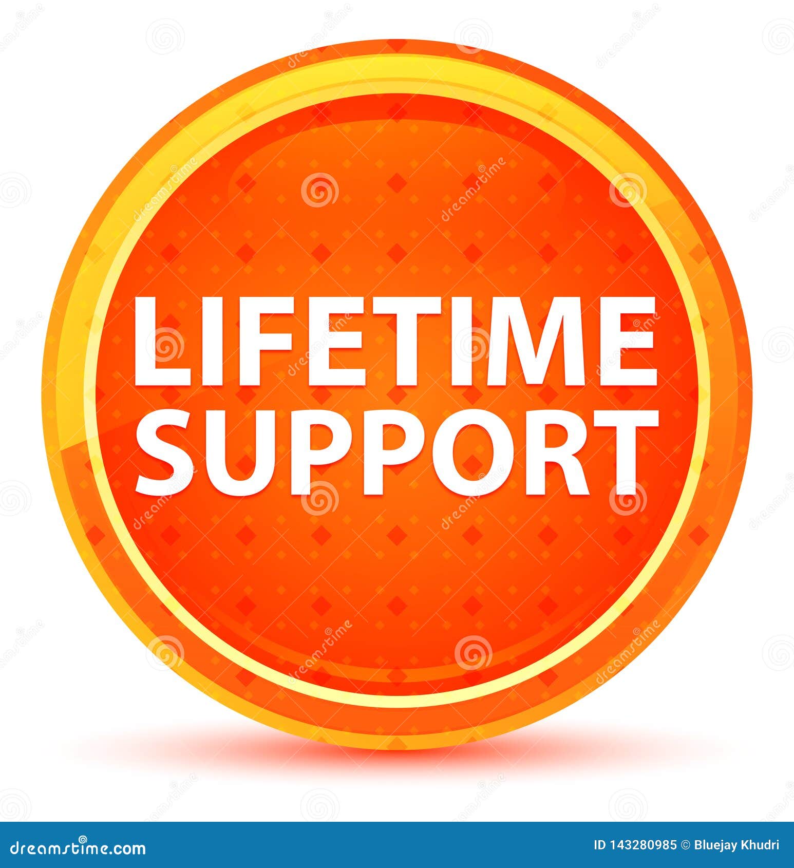 Lifetime Support Natural Orange Round Button Stock Illustration ...
