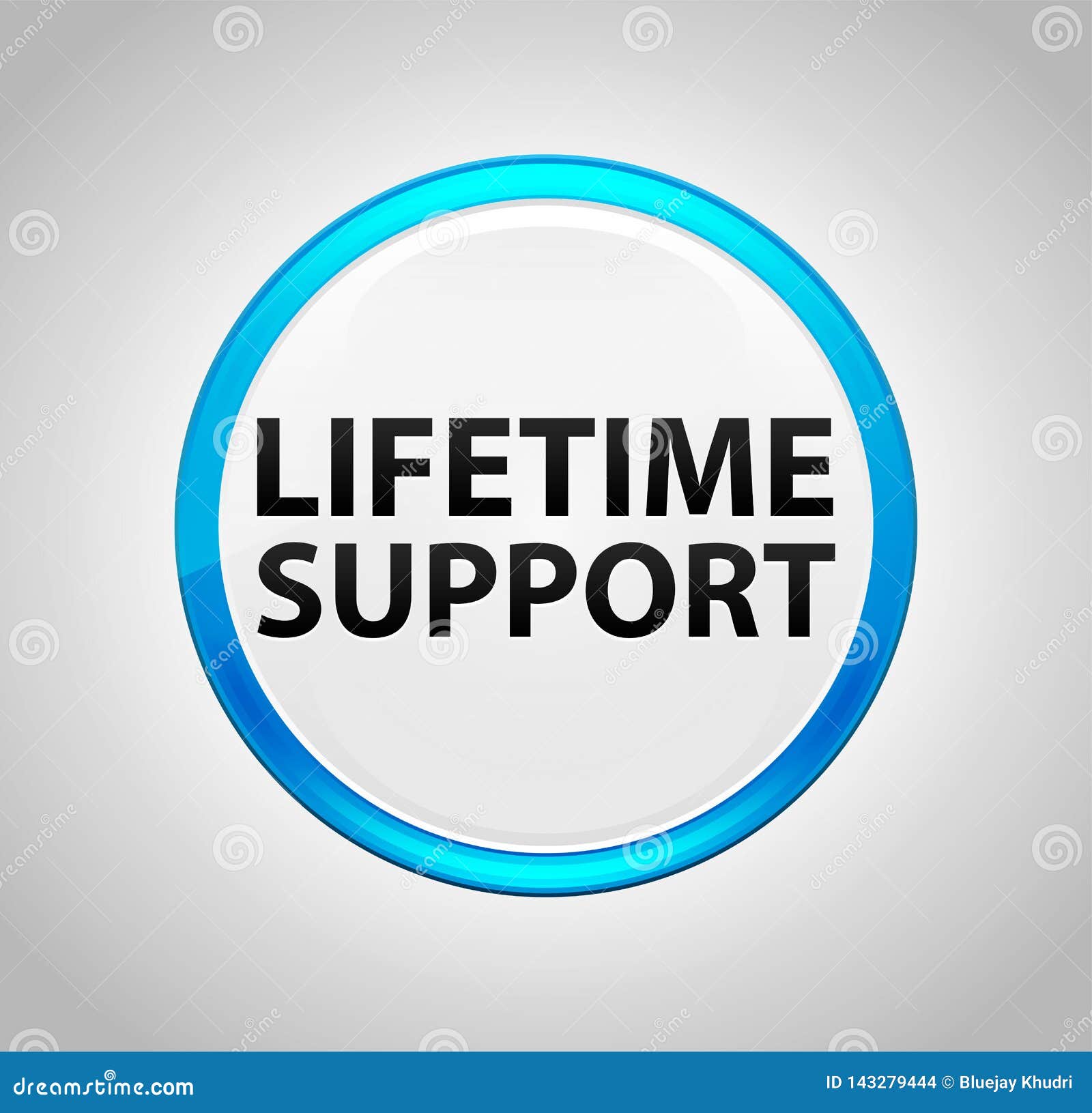 Lifetime Support Round Blue Push Button Stock Illustration ...