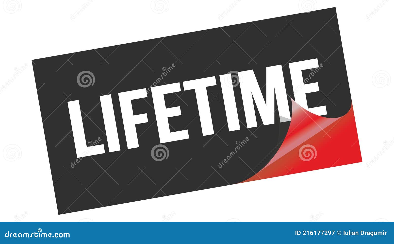 LIFETIME Text on Black Red Sticker Stamp Stock Illustration ...