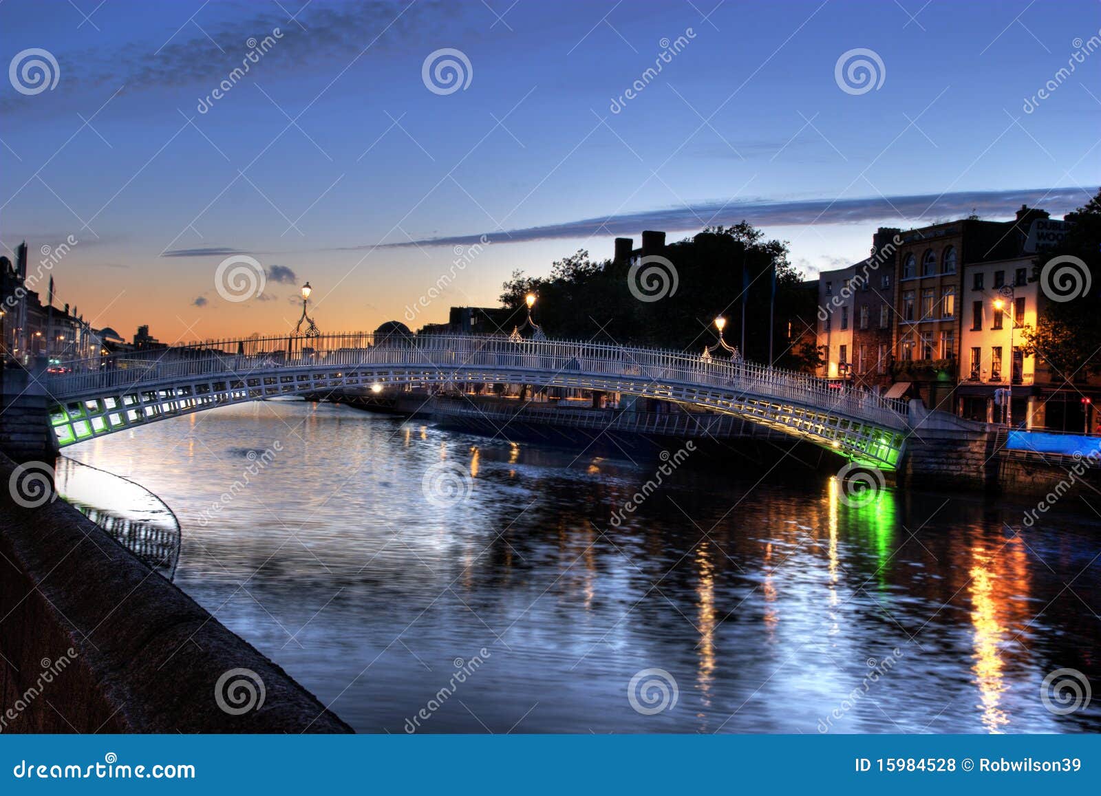 Liffey Bridge stock photo. Image of buildings, people - 15984528