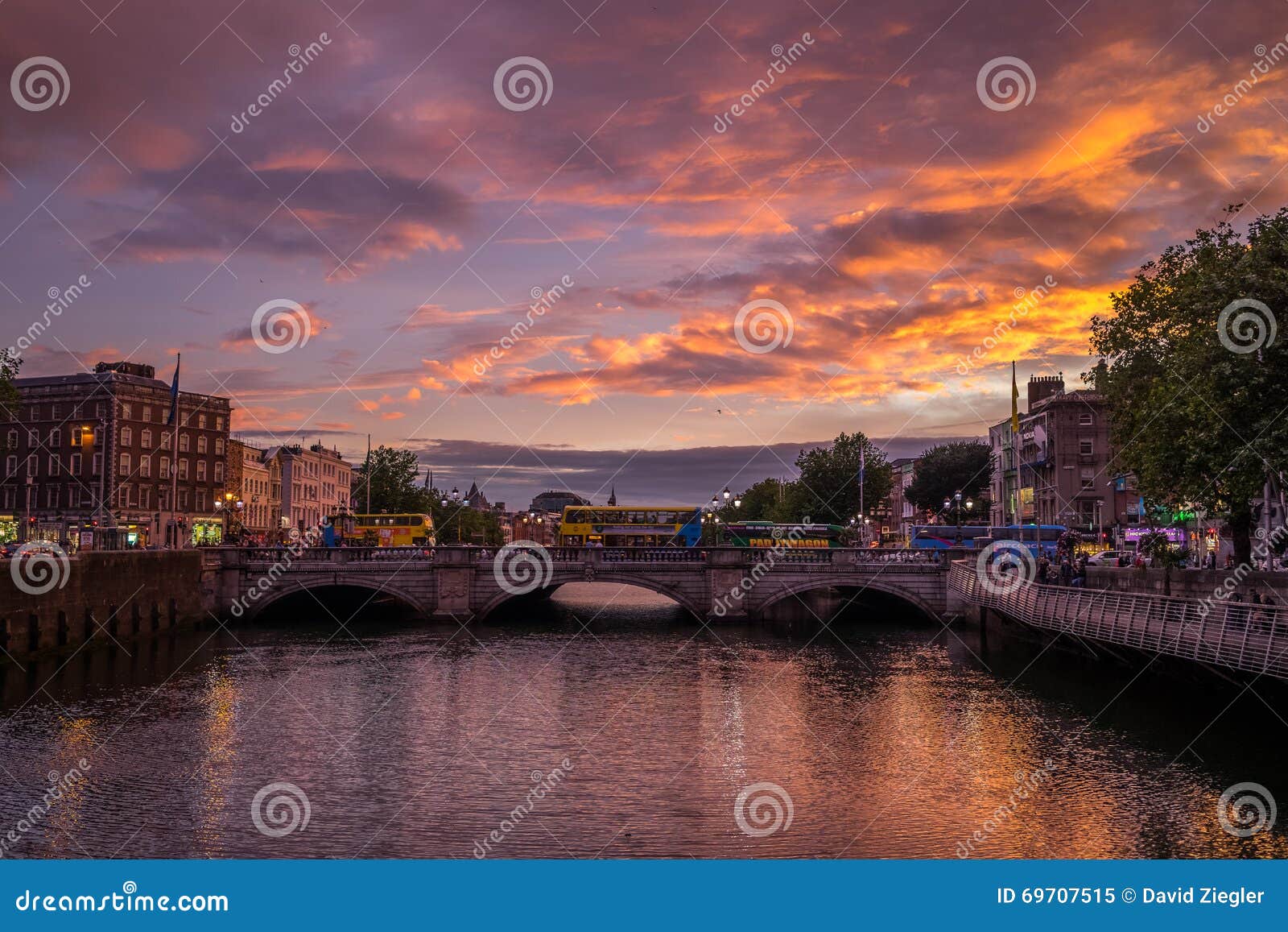 Liffey River in Dublin, Ireland Editorial Image - Image of evergreen ...