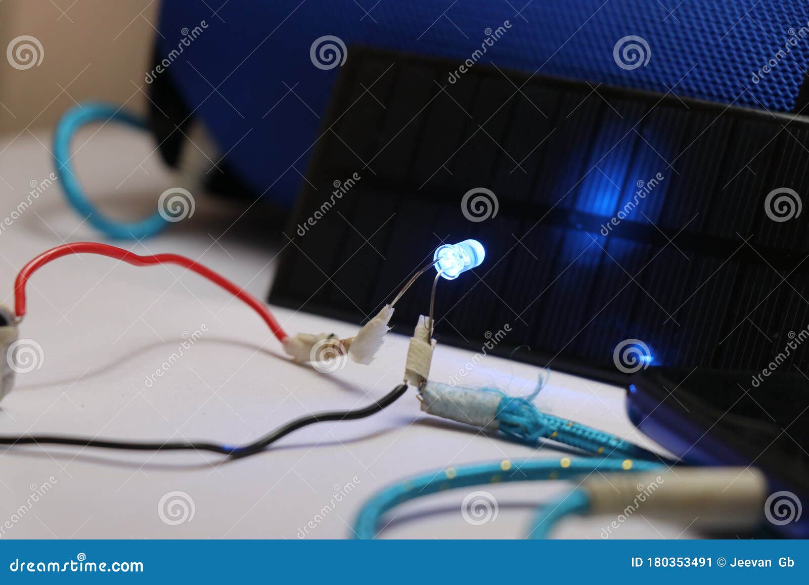 LiFi Experiment Setup Using LED and Solar Panel Stock Image - Image of ...