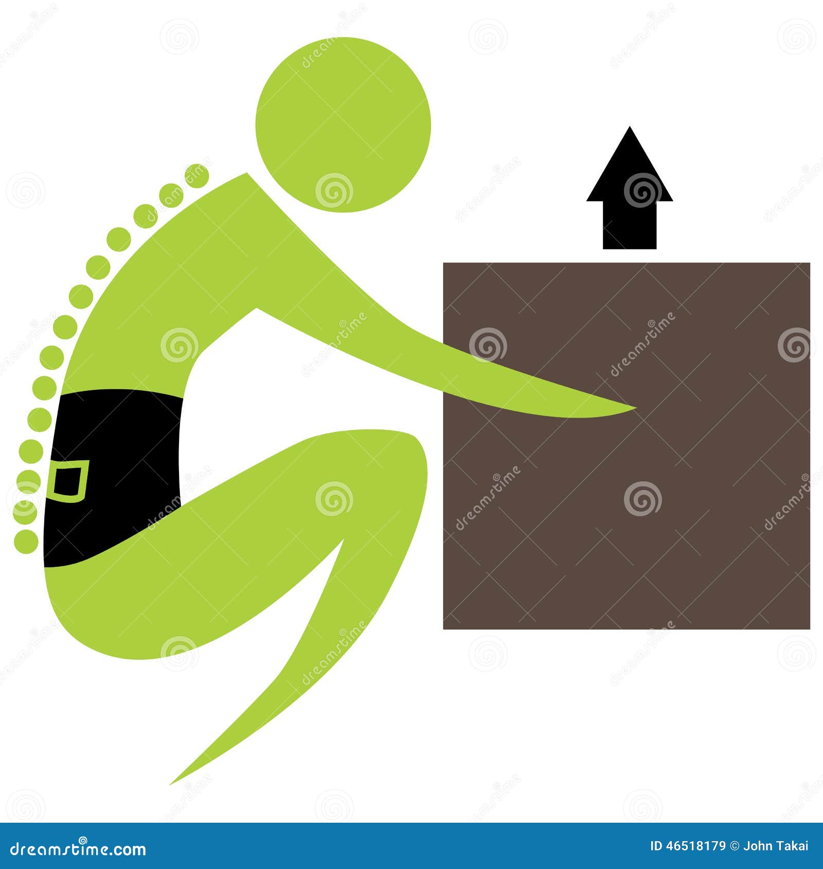 Lifitng Box Spine Figure stock vector. Illustration of person - 46518179