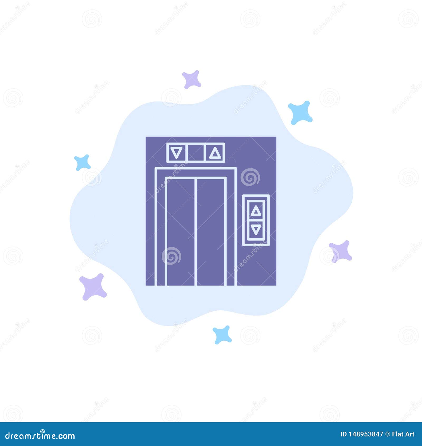 Lift, Building, Construction Blue Icon on Abstract Cloud Background ...