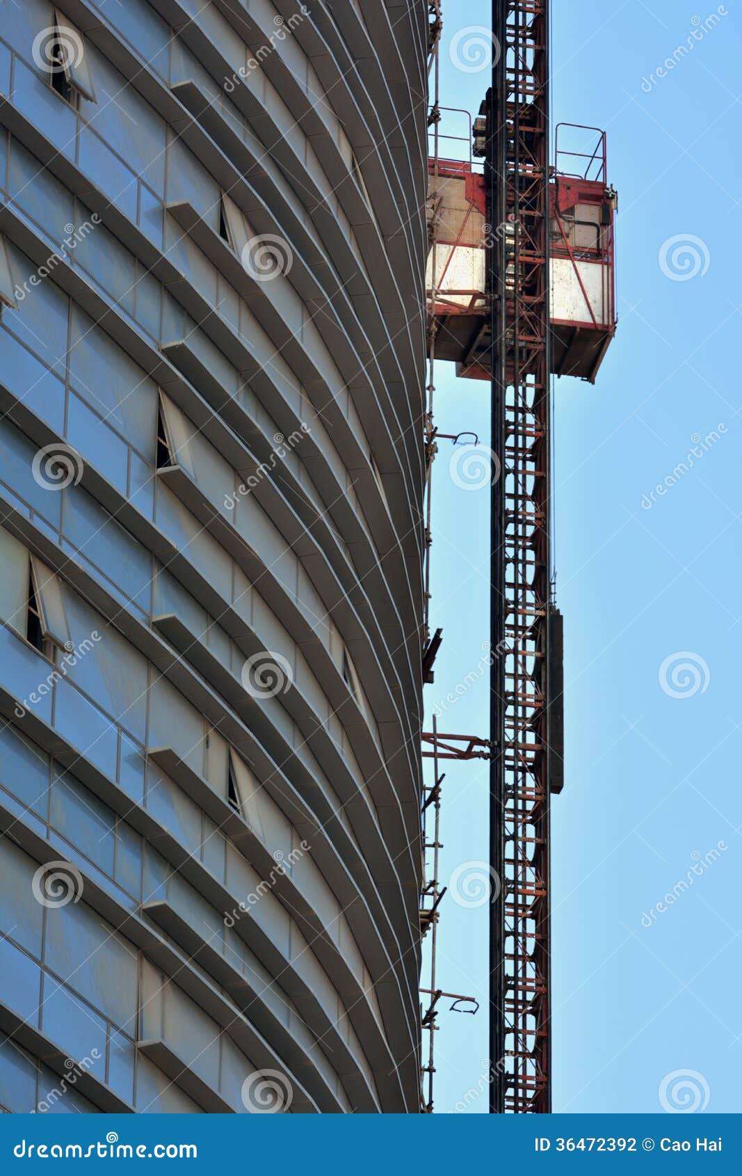 Lift on Building Construction Stock Photo - Image of color, equipment ...