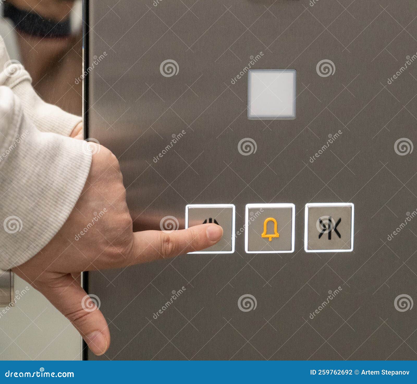 Lift Button Pressing stock photo. Image of arrow, level - 259762692