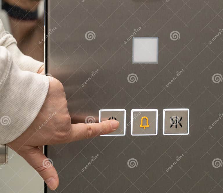 Lift Button Pressing stock photo. Image of arrow, level - 259762692