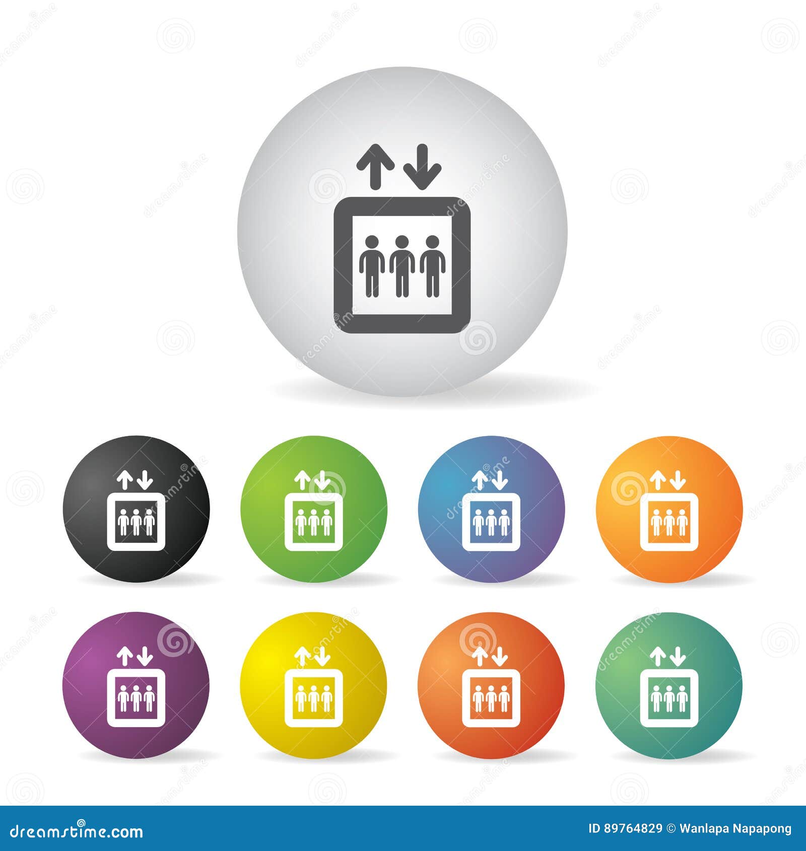 Lift button set stock vector. Illustration of advice - 89764829