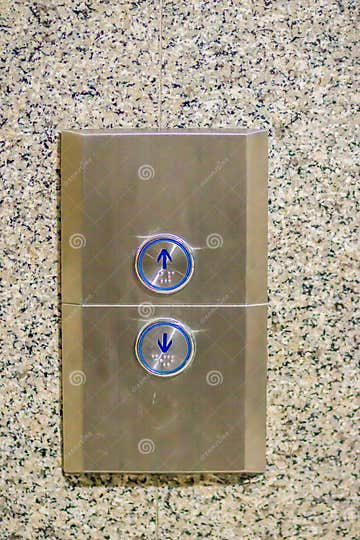 Lift Button Up and Down Arrow. Buttons of Elevator Control Panel Stock ...