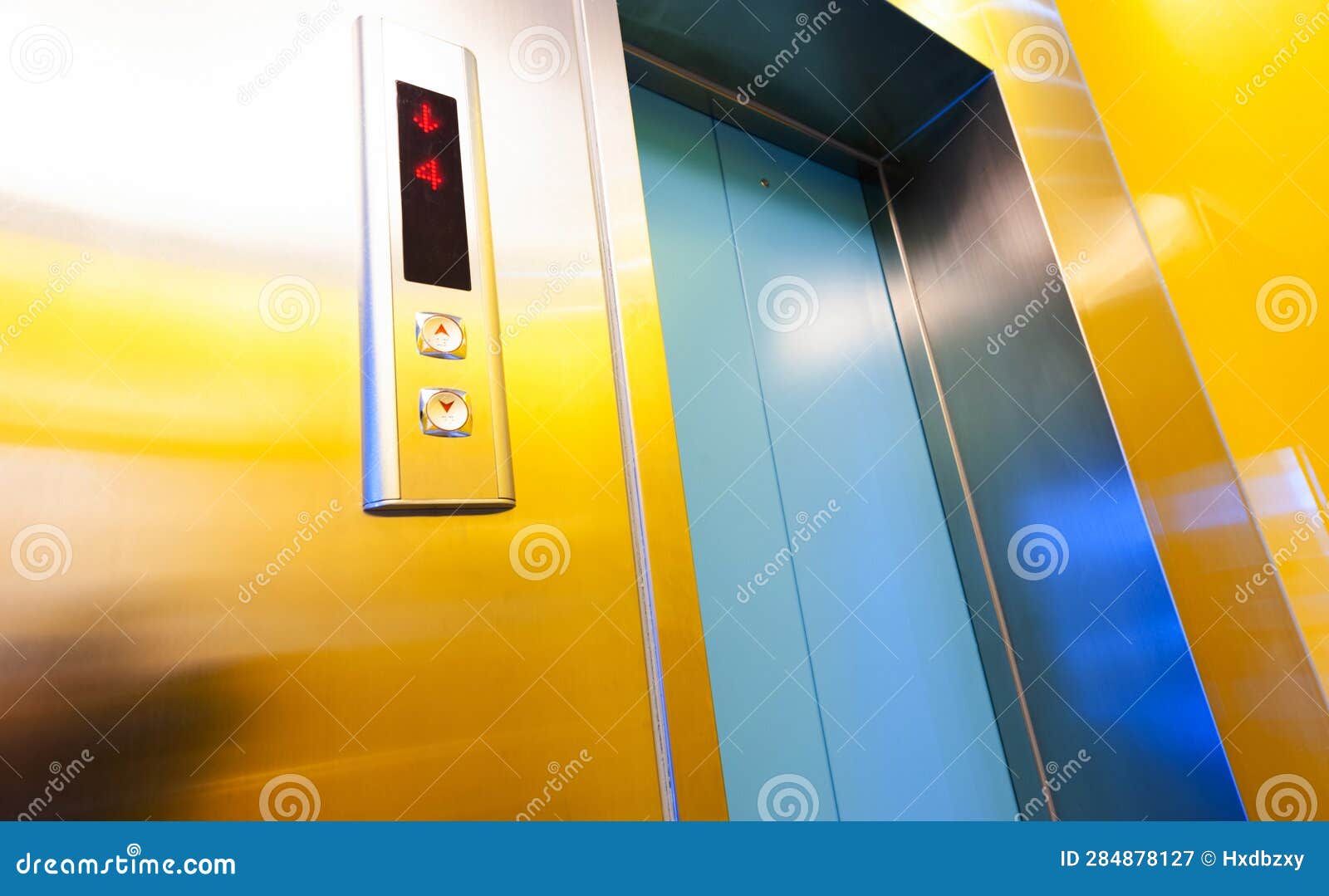 Lift with buttons stock image. Image of four, indoors - 284878127