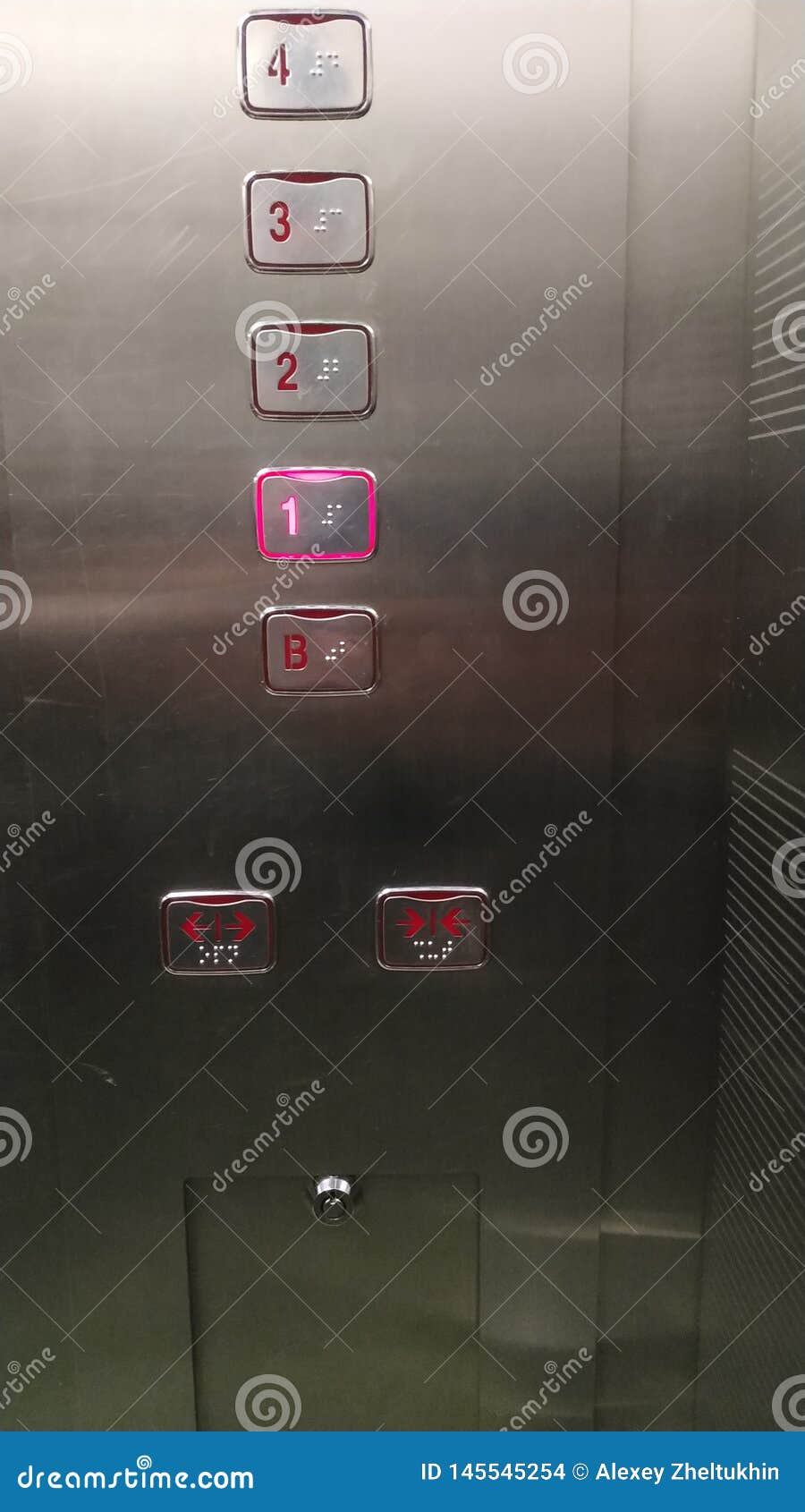 Lift Control Panel Close-up. Close Up Shot Stock Photo - Image of ...