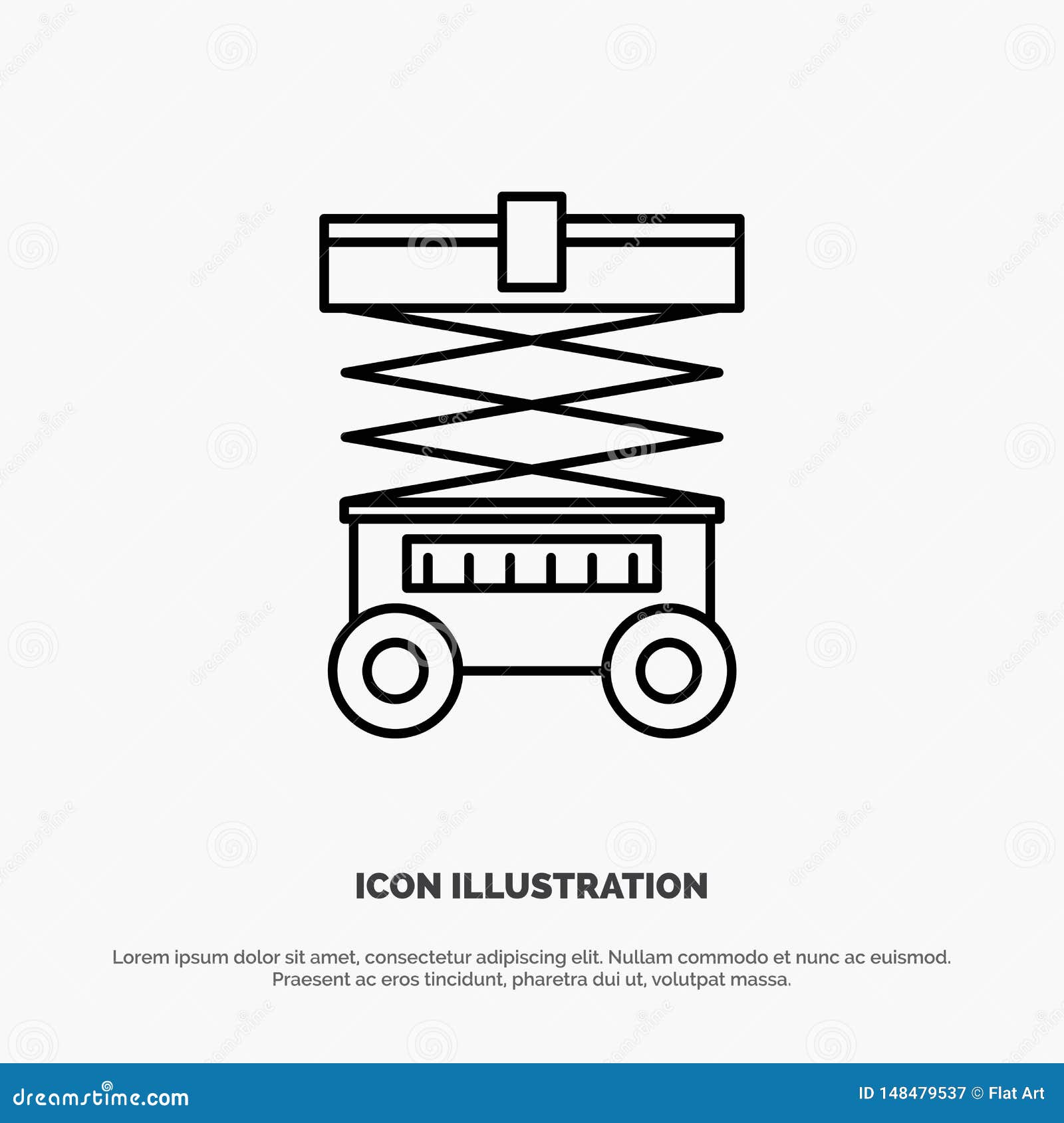 Lift, Forklift, Warehouse, Lifter, Line Icon Vector Stock Vector ...