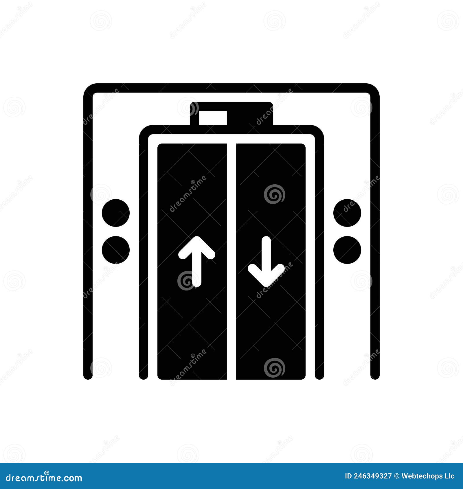 Black Solid Icon for Lift, Building and Doorway Stock Vector ...