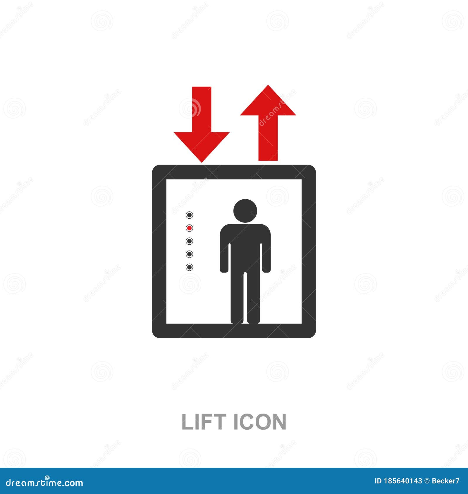 Lift Icon, Symbol Isolated on White Stock Vector - Illustration of icon ...