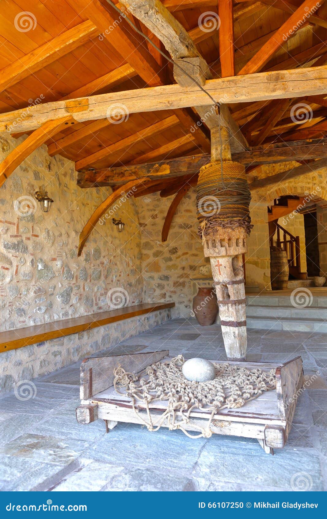 Lift of the Monastery Meteora Stock Photo - Image of mountain, rock ...