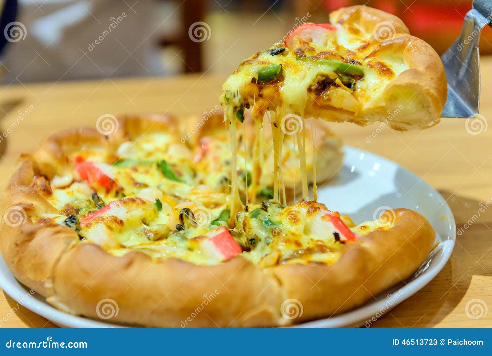 Lift one piece of pizza stock image. Image of healthy - 46513723