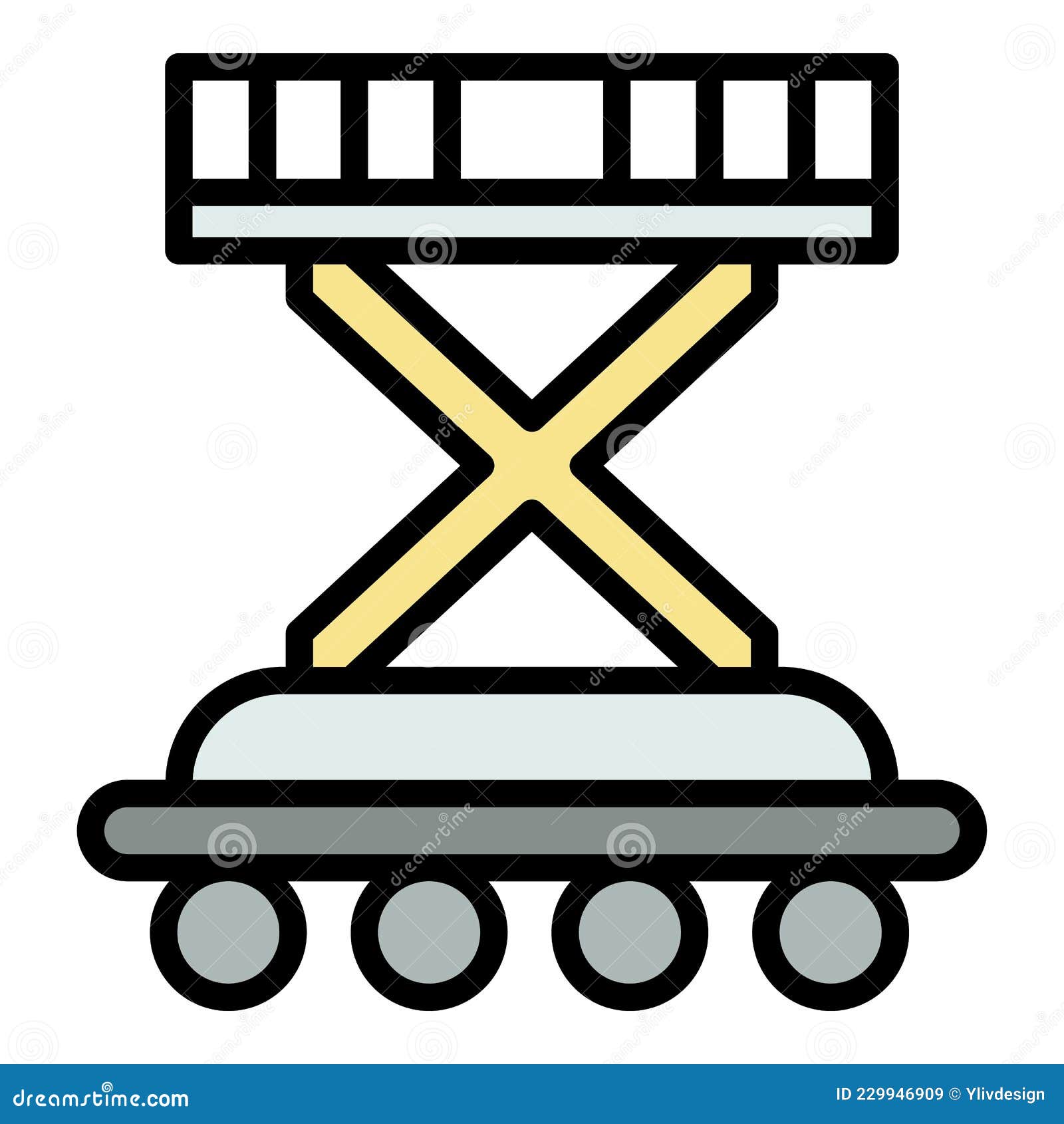 Lift Platform Icon Color Outline Vector Stock Vector - Illustration of ...
