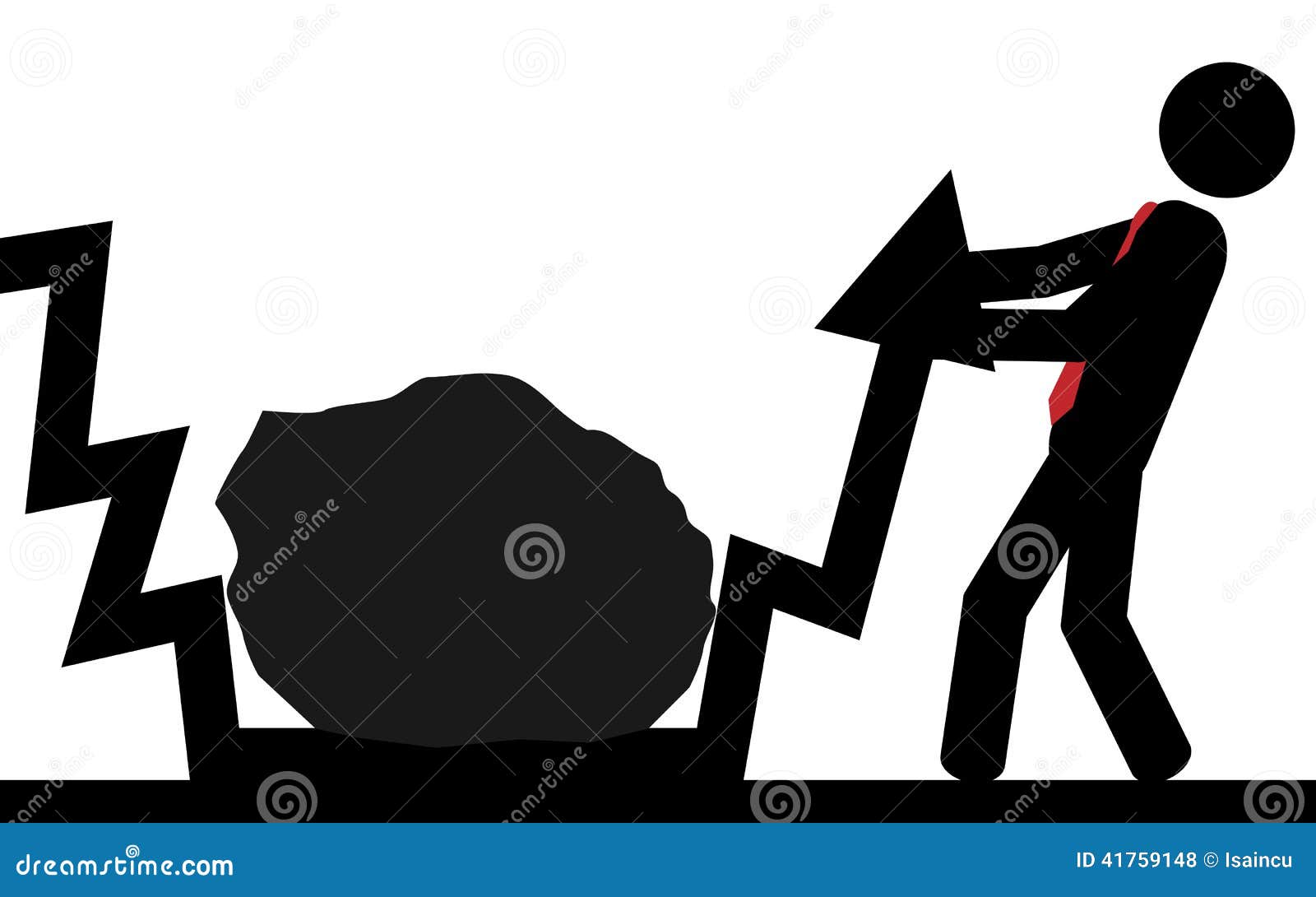 Lift the rock stock vector. Illustration of businessman - 41759148