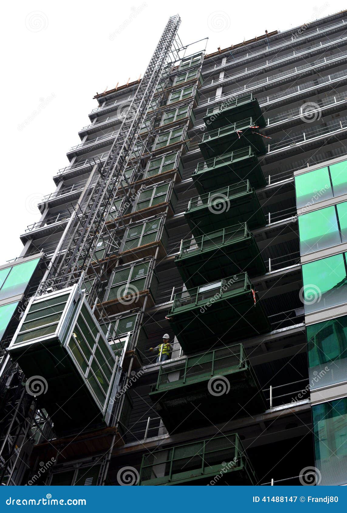 Lift Shaft on Construction Site Stock Image - Image of modern ...