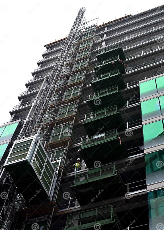 Lift Shaft on Construction Site Stock Image - Image of modern ...