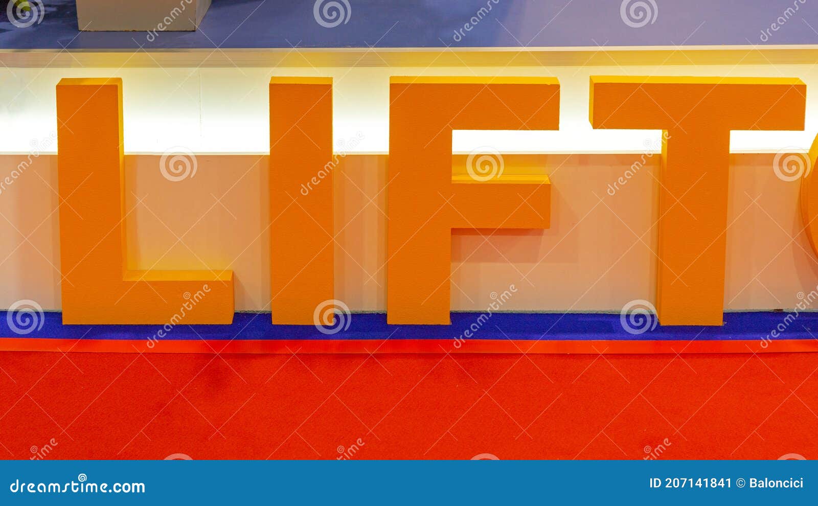 Lift Sign stock image. Image of elevator, idea, yellow - 207141841