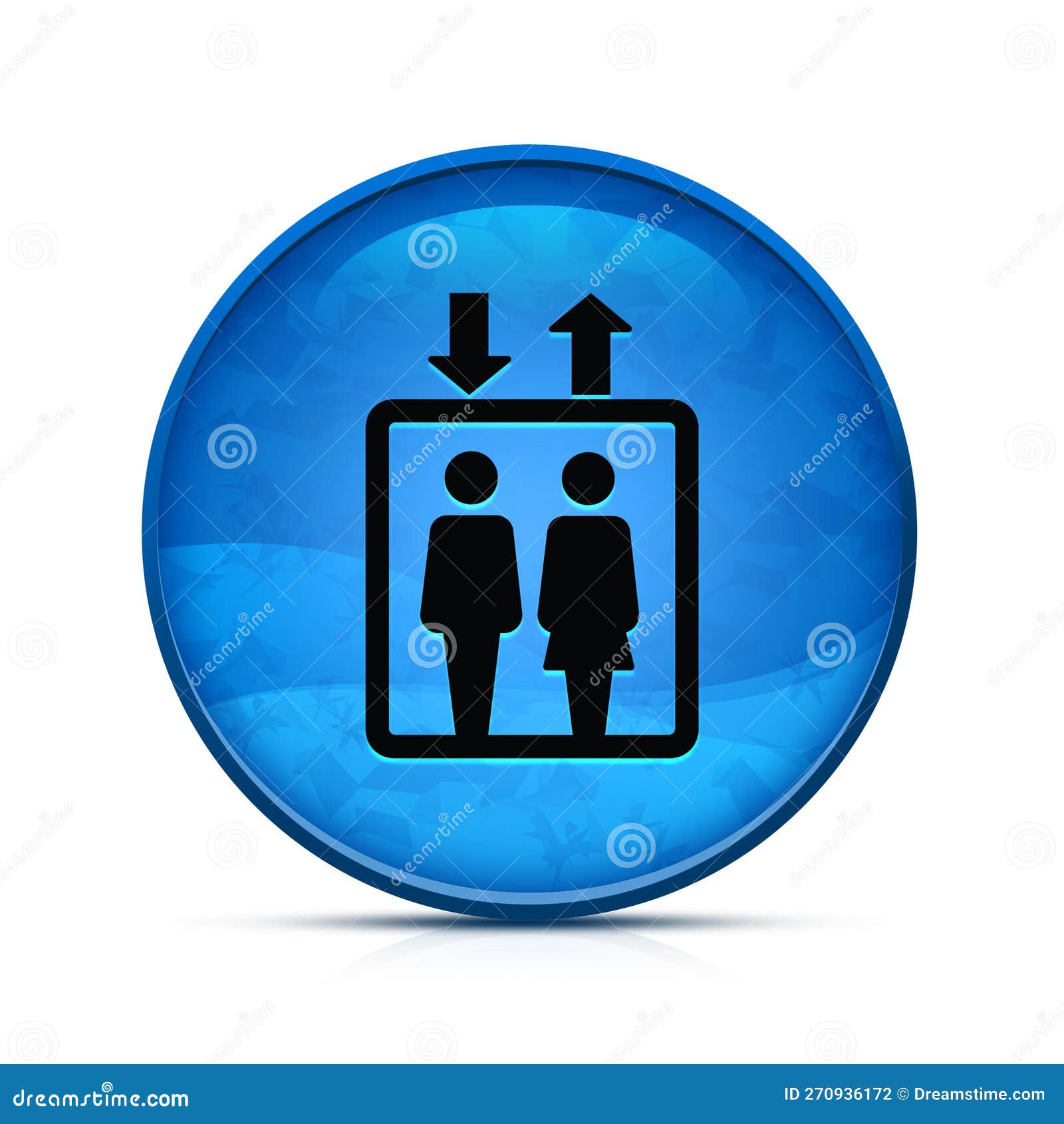 Lift Sign Icon on Classy Splash Blue Round Button Illustration Stock ...