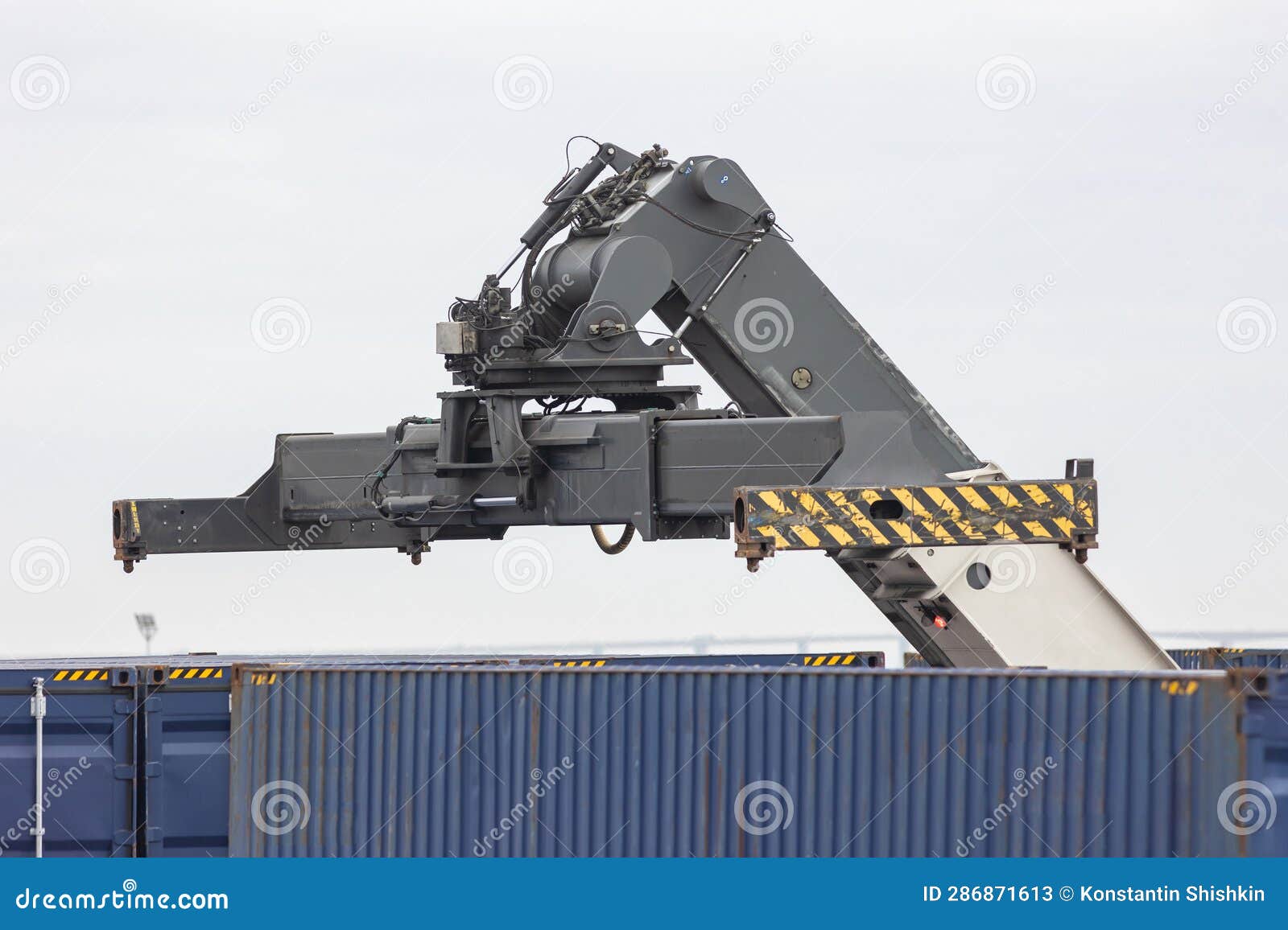 Lift Spreader for Cargo Above the Container Stock Image - Image of ...