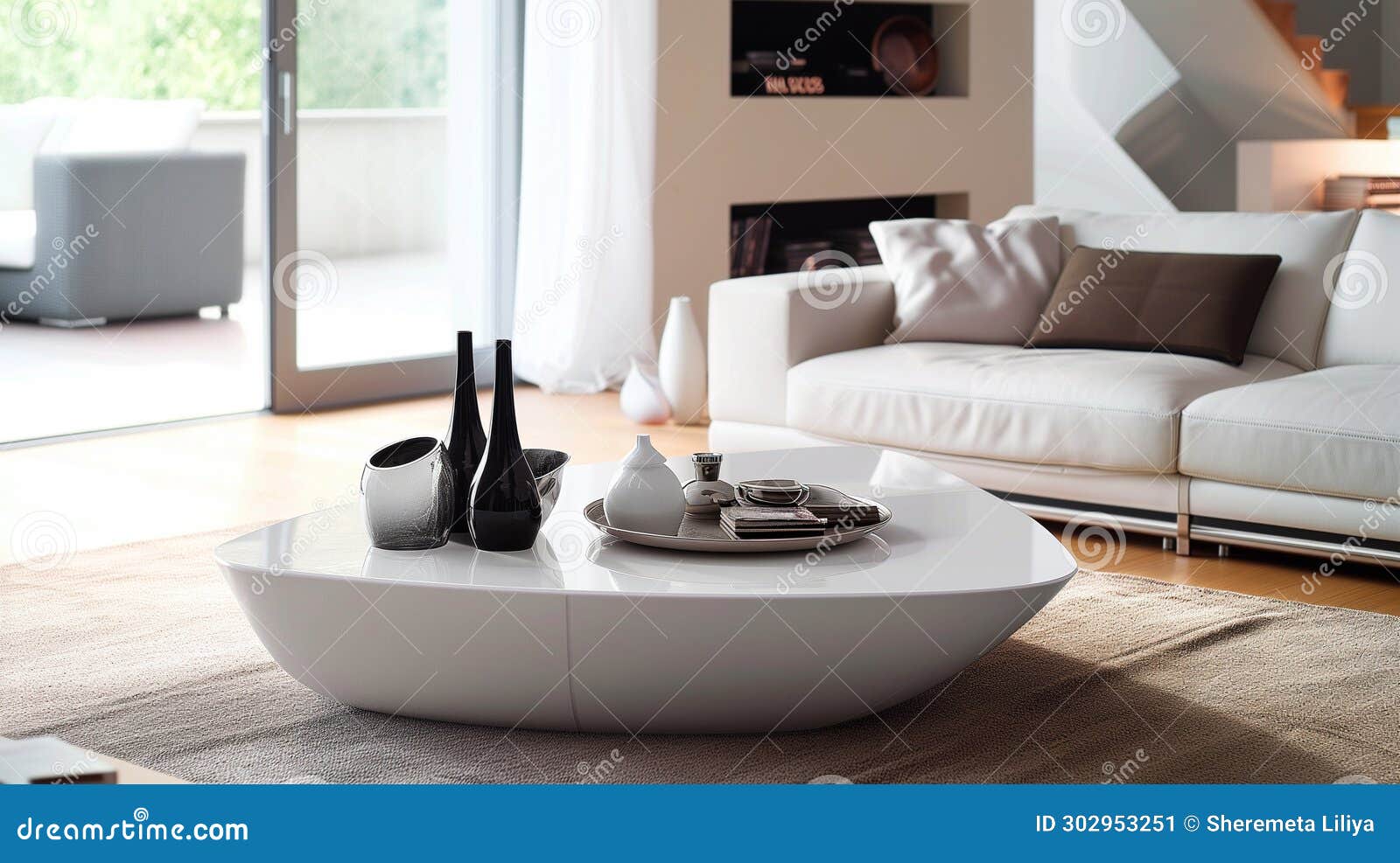 Lift-top Coffee Table in Triangular Design Stock Illustration ...