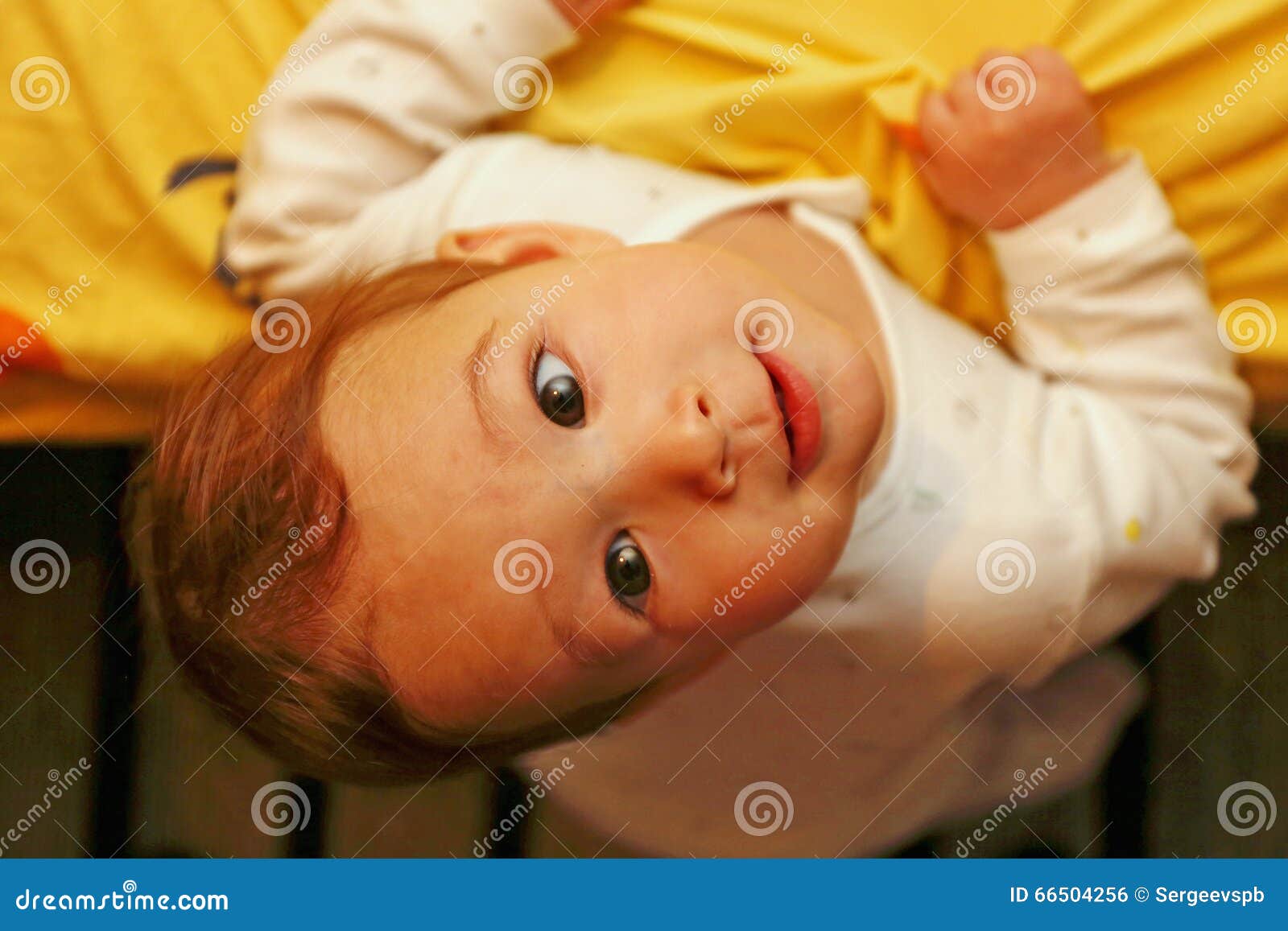 Lifted Up the Head of the Child Stock Photo - Image of hair, stare ...