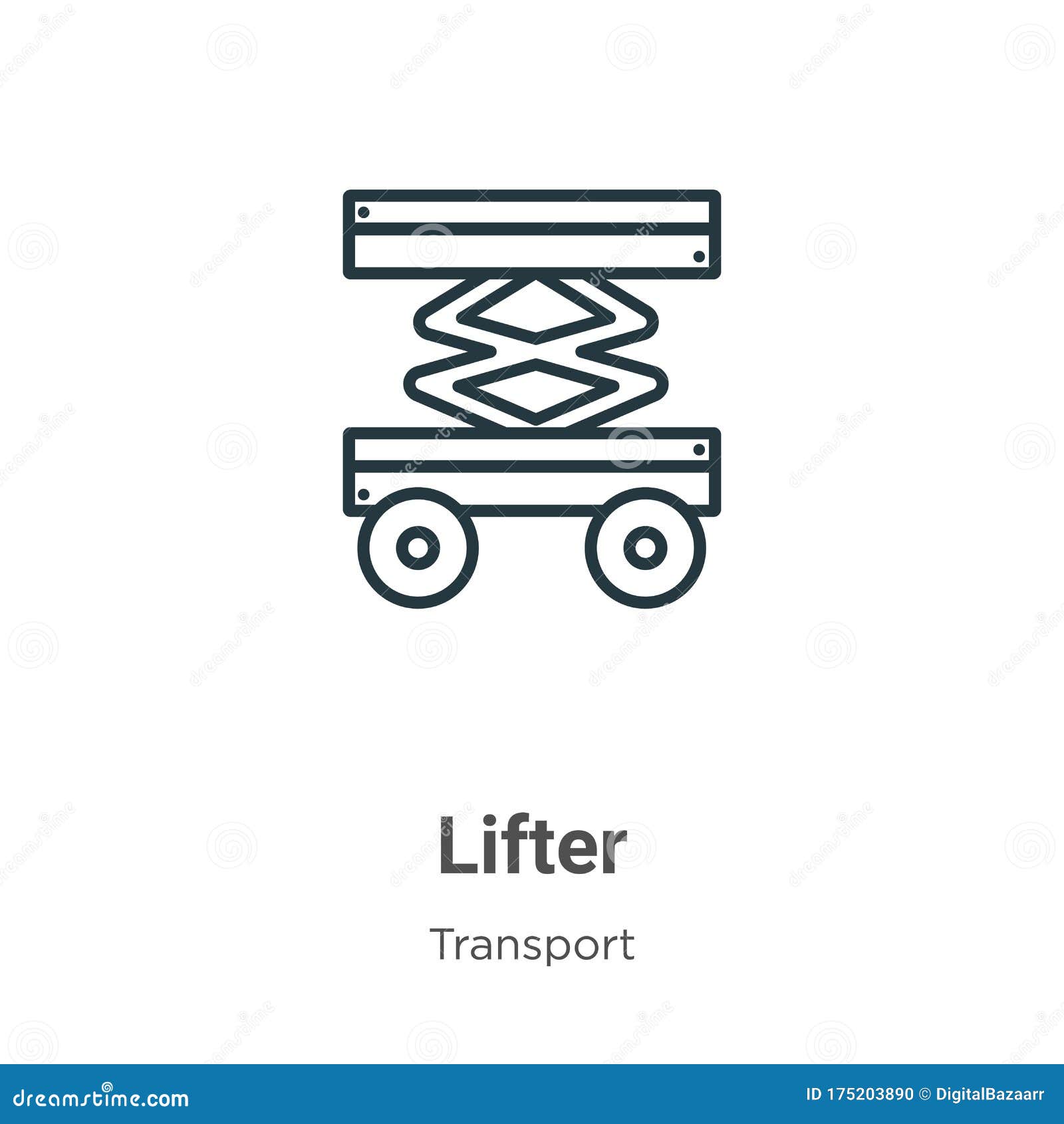 Lifter Outline Vector Icon. Thin Line Black Lifter Icon, Flat Vector Simple Element Illustration ...