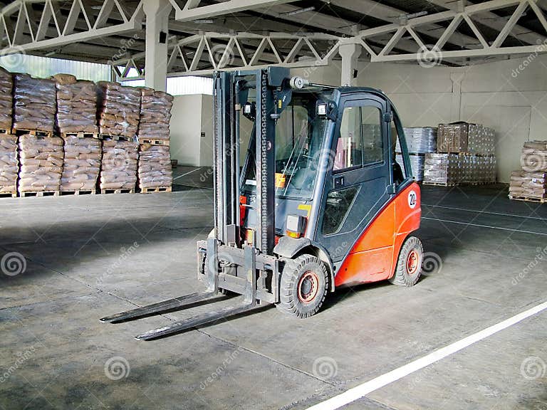 Lifter in warehouse stock photo. Image of depot, industry - 7412132