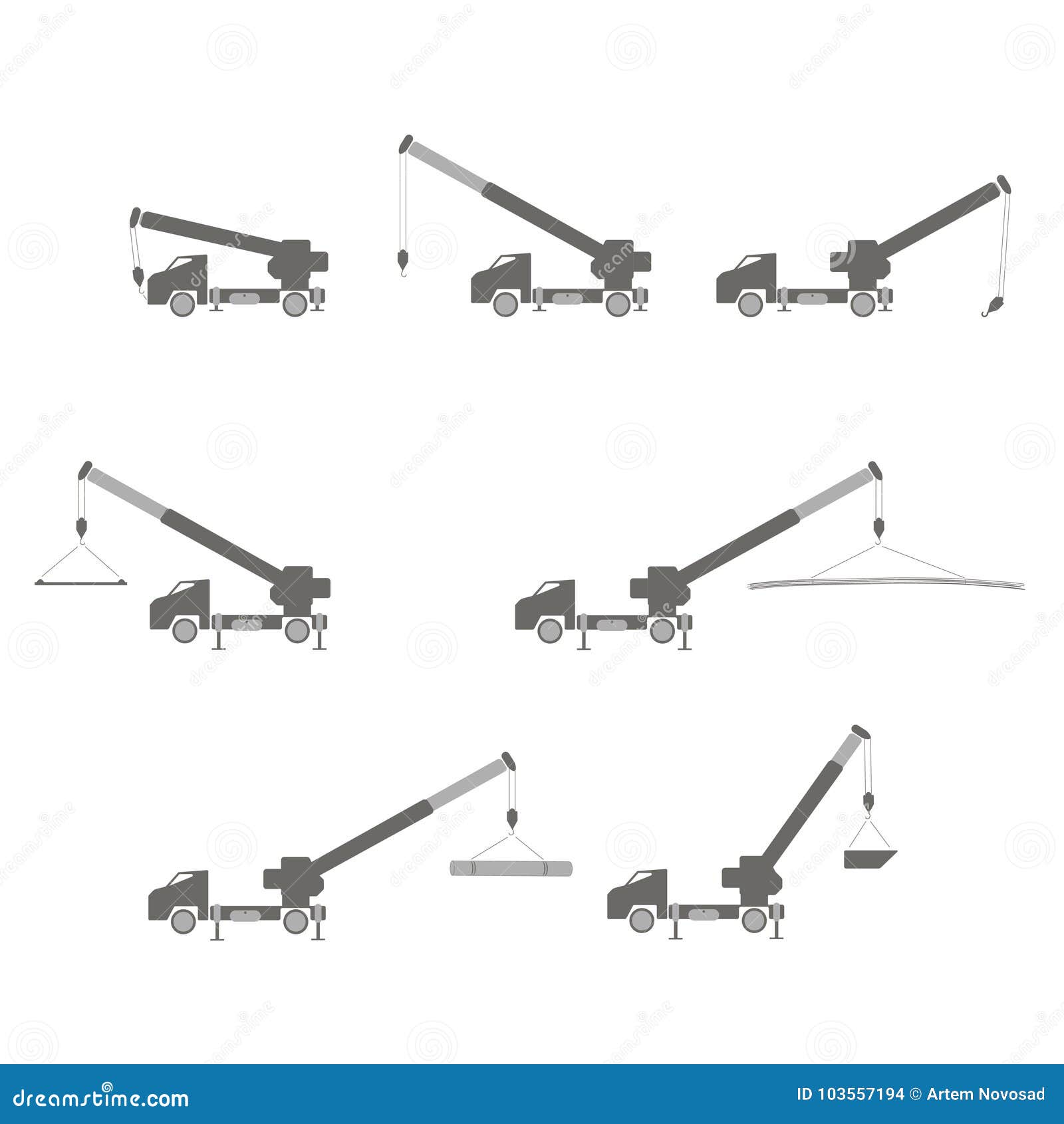 Lifting auto crane stock vector. Illustration of industrial - 103557194