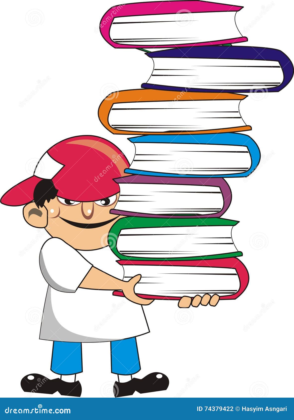 Lifting books stock illustration. Illustration of study - 74379422