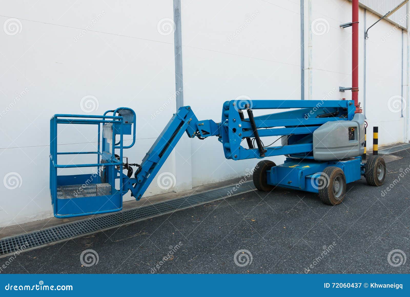 Lifting Boom Lift in Construction Site. Stock Image - Image of height ...