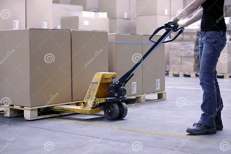 Lifting Boxes with Forklift Stock Image - Image of lifting, storage ...
