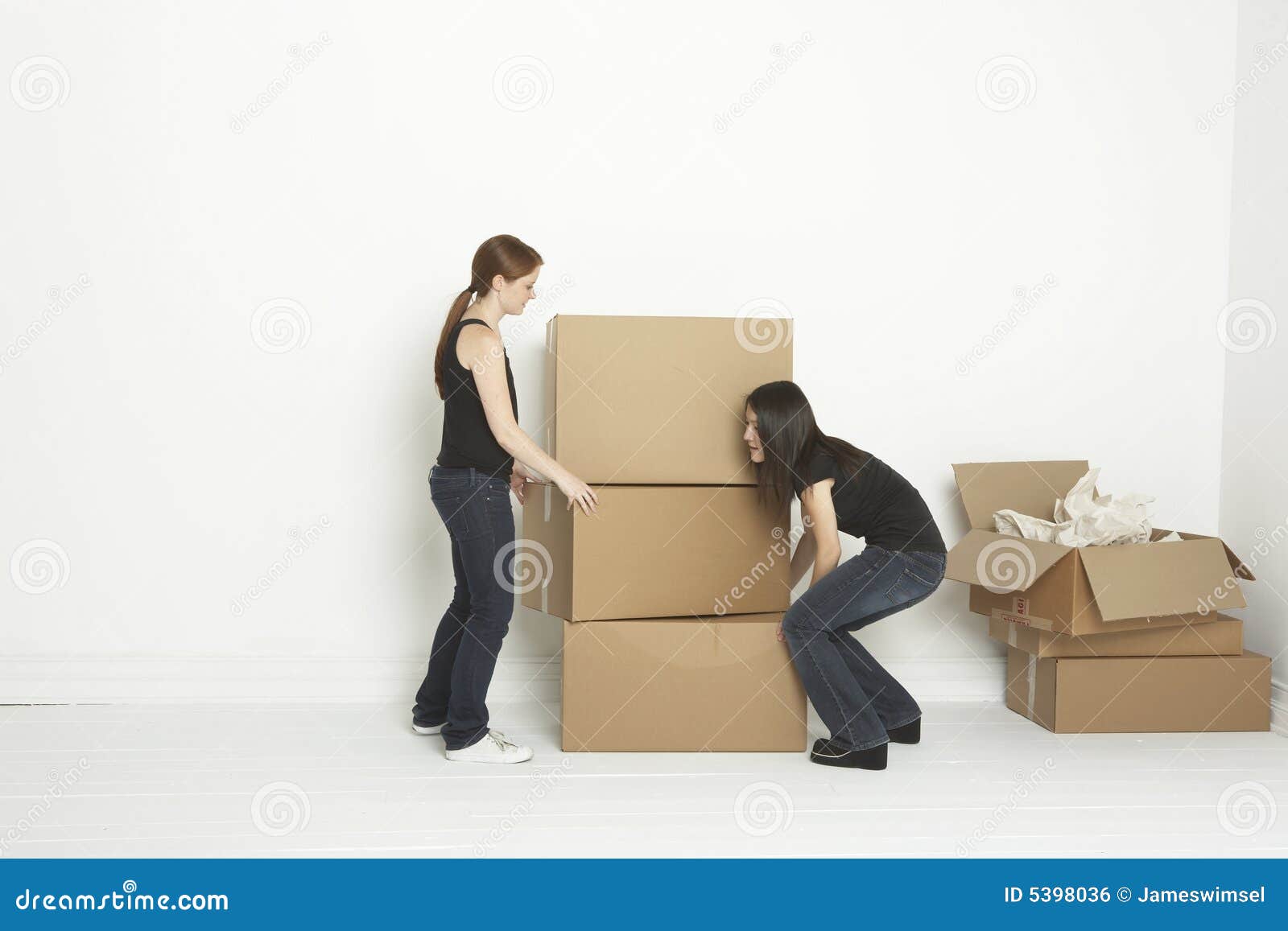 Lifting Boxes Into A Room Royalty Free Stock Image - Image: 5398036