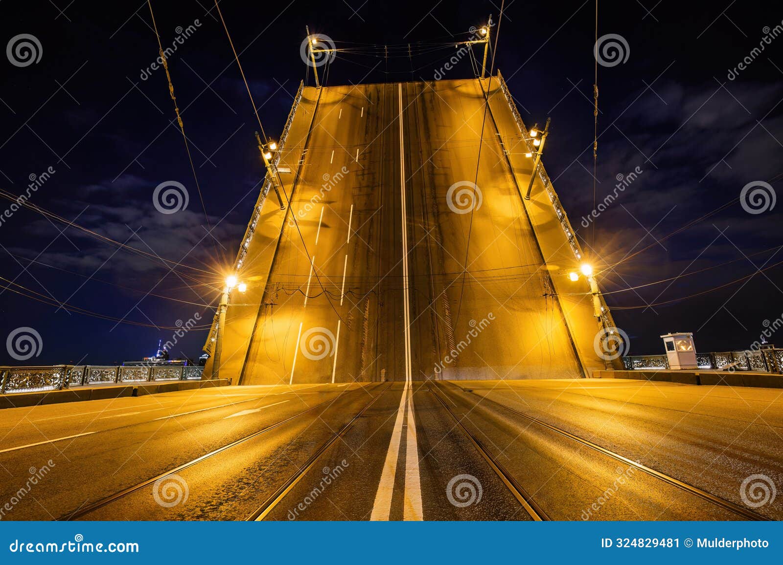 Lifting of Bridge in Saint Petersburg Stock Image - Image of draw ...