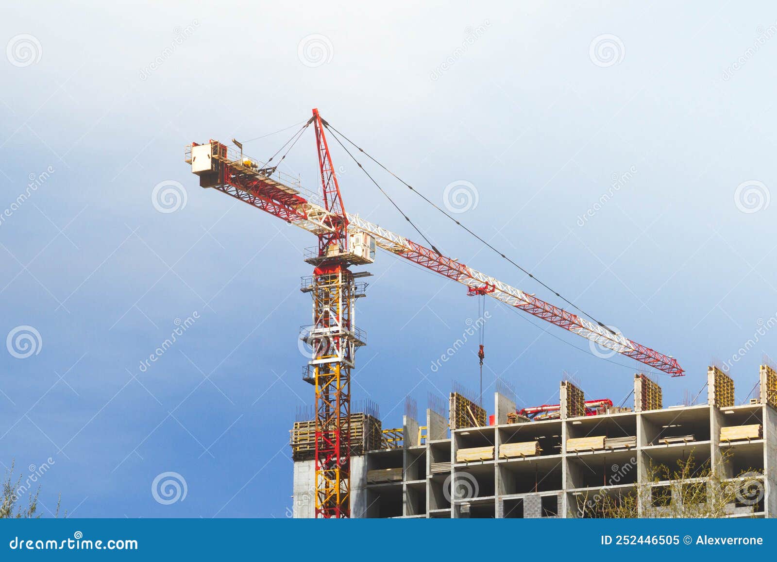 Lifting Crane. Construction of High Structures. Rise To Height Stock ...