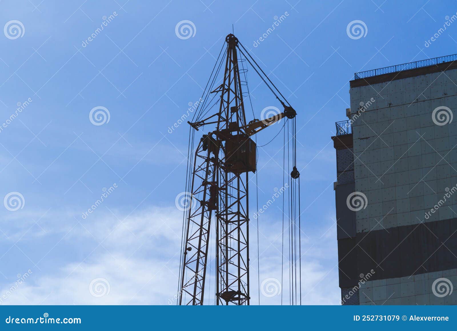 Lifting Crane. Construction of High Structures. Rise To Height Stock ...